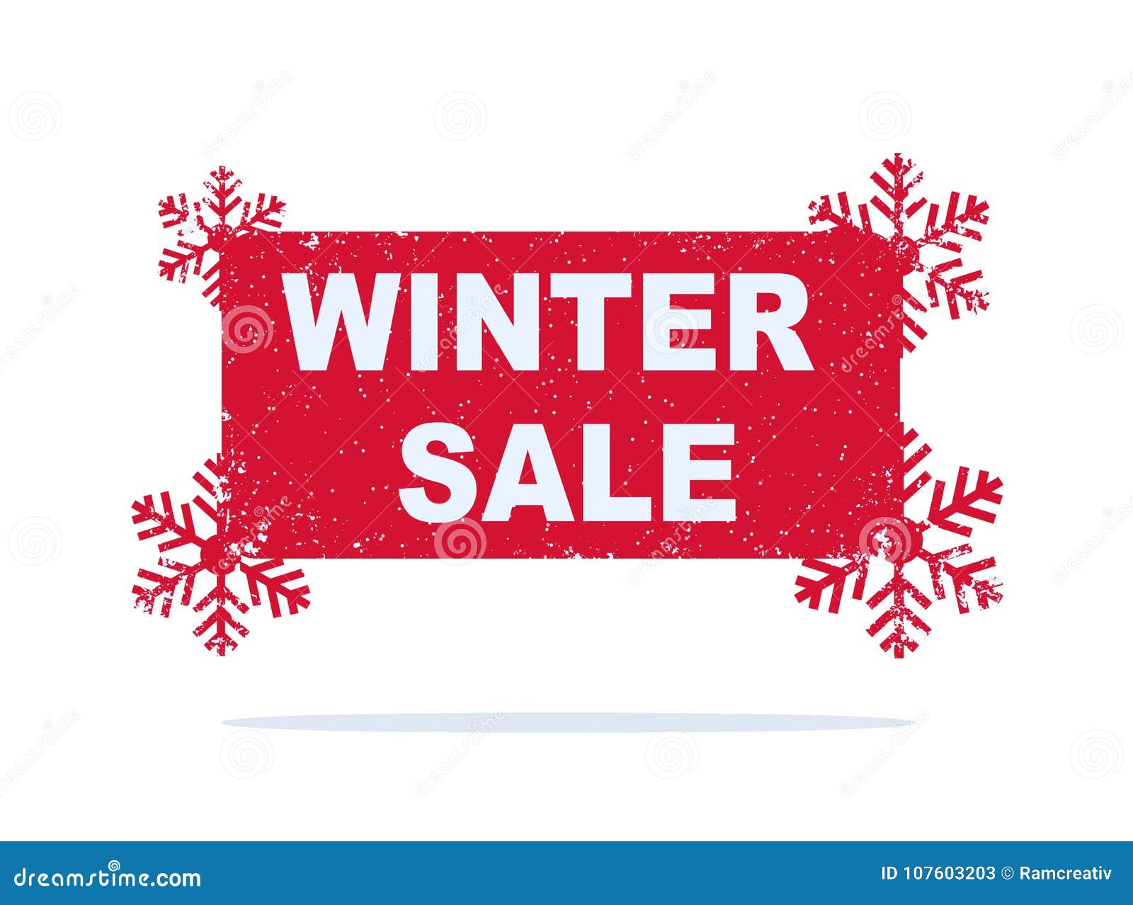 Red Winter Sale Sticker with Snowflakes. Stock Vector - Illustration of ...