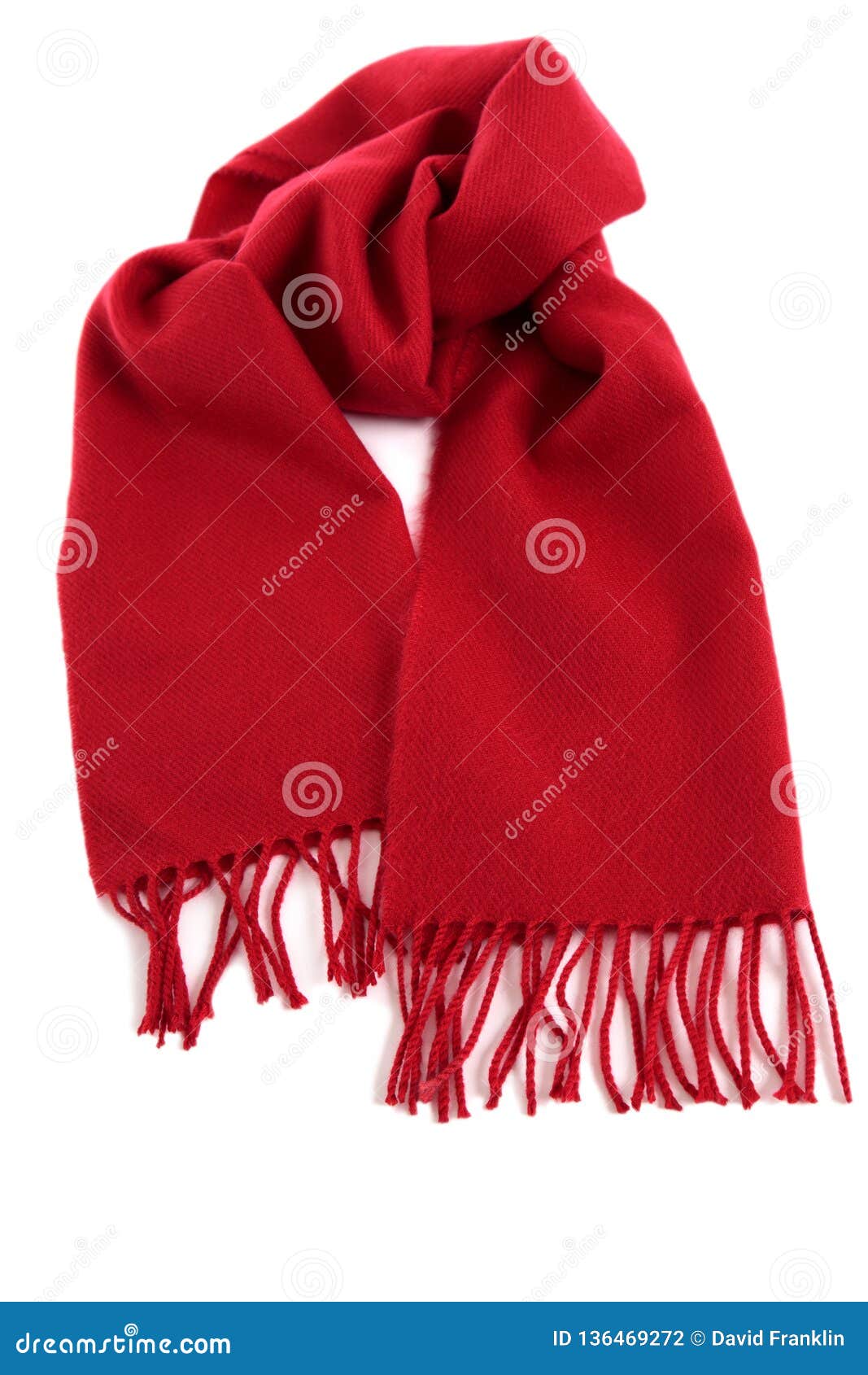 Red Wool Winter Scarf Isolated White Background Stock Photo - Image of ...