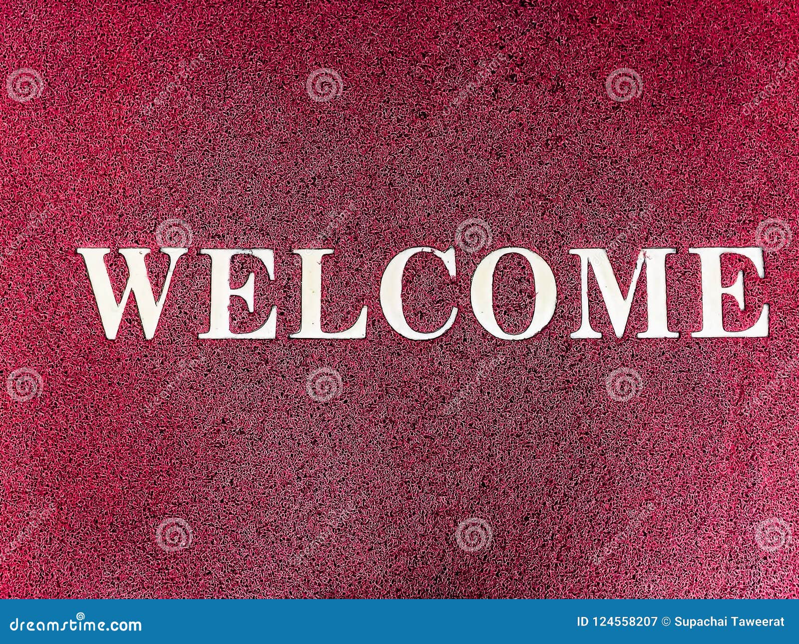 Red Wipes with Welcome Words. Stock Image - Image of color, greeting ...