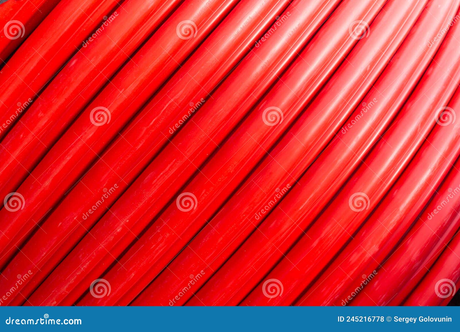 Red Wire Cable in Reels Close Up Background Stock Photo - Image of ...