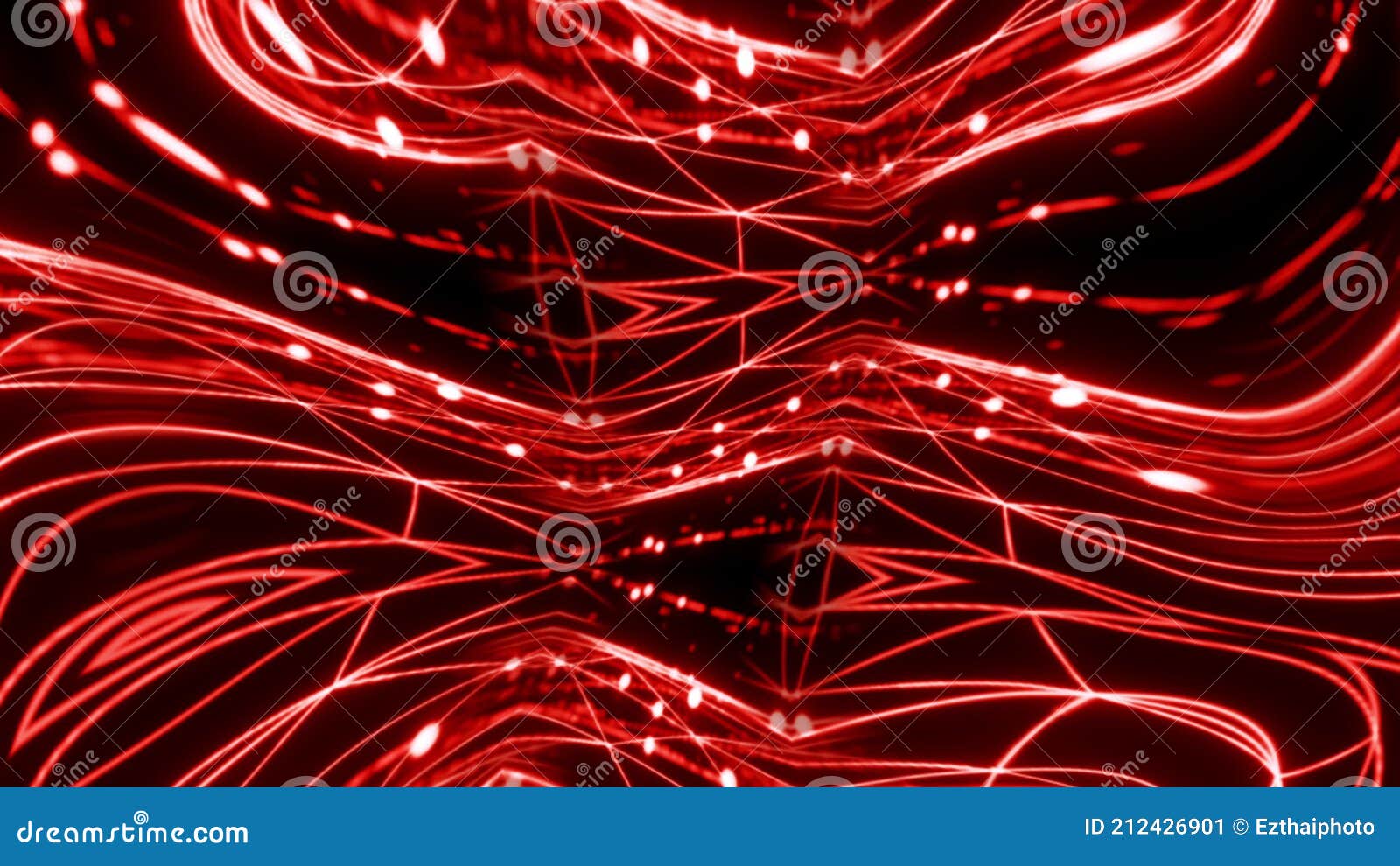 Red Wire Frame Trippy Movement Wave Loop. Abstract Technology Sci-fi ...