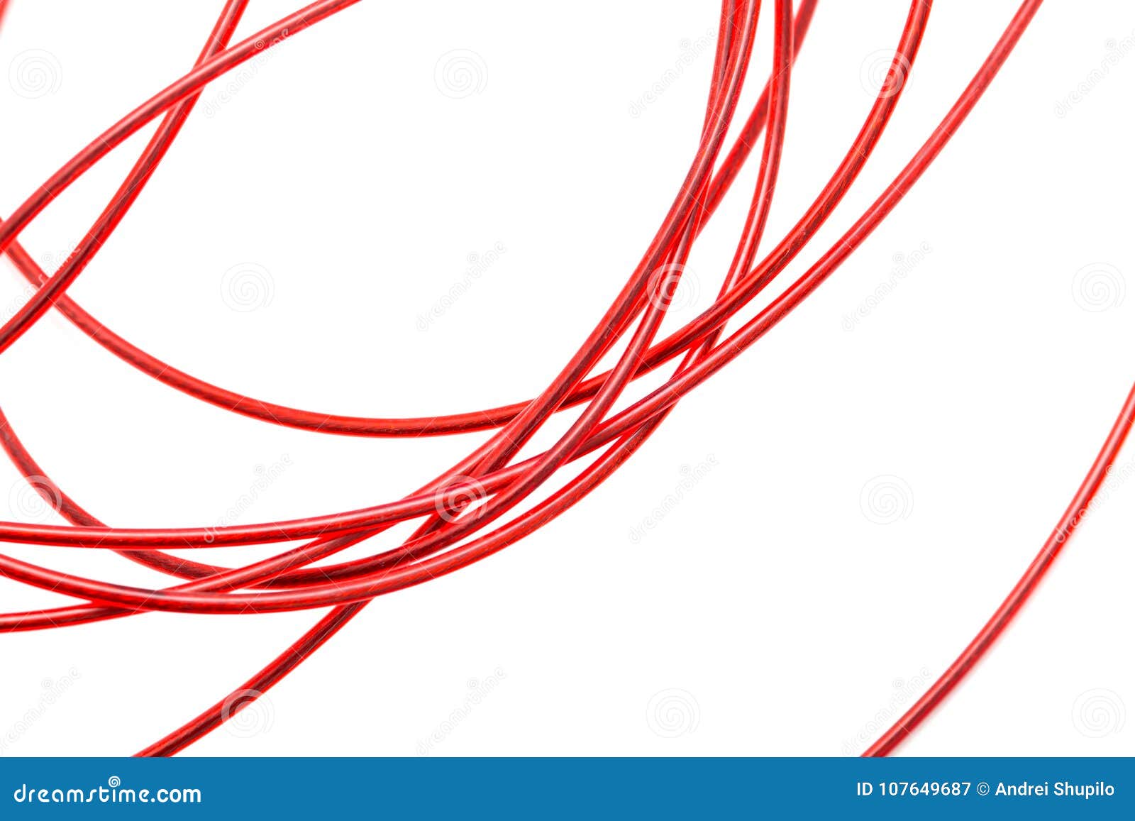 Red Wire on a White Background Stock Image - Image of industry, cord ...