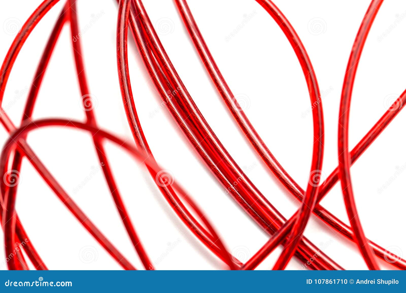 Red Wire on a White Background Stock Photo - Image of electrician ...