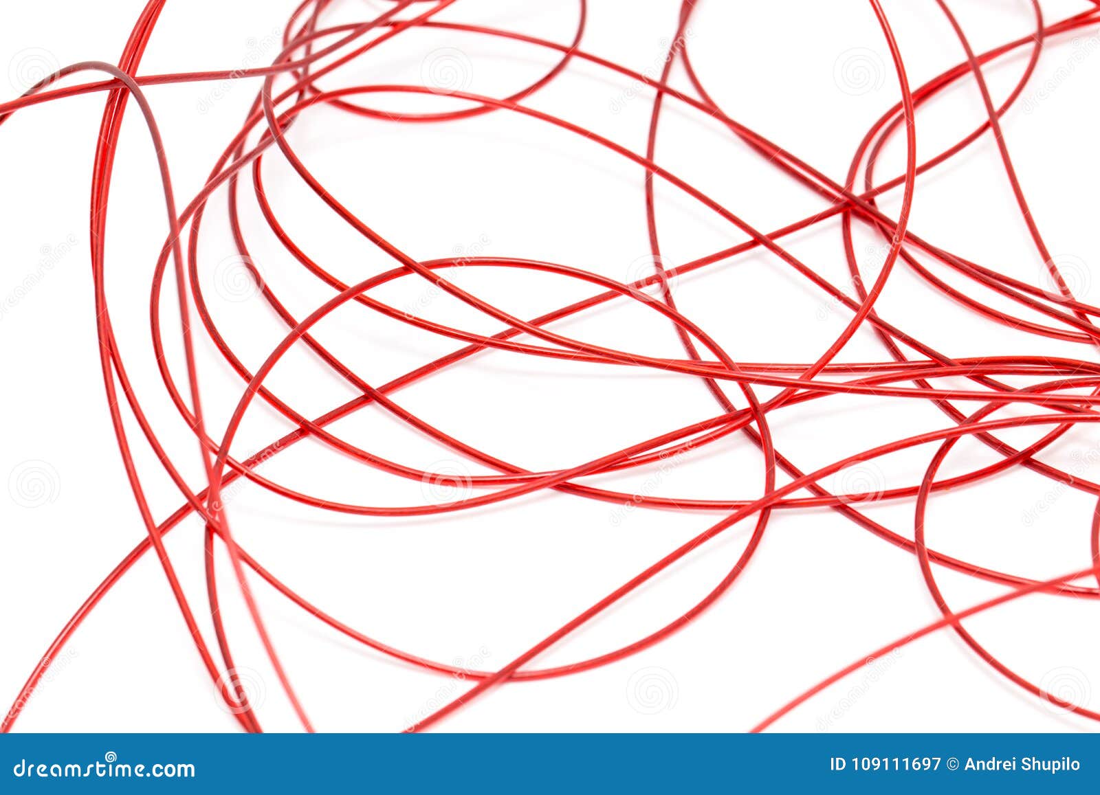 Red Wire on a White Background Stock Image - Image of bunch, power ...