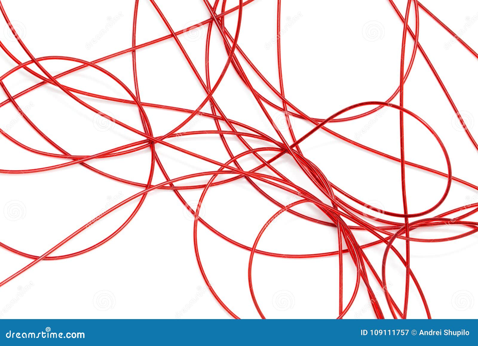 Red Wire on a White Background Stock Image - Image of connection ...