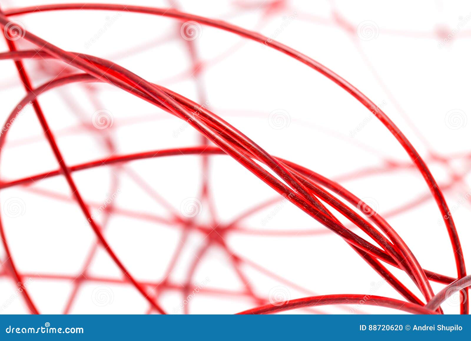 Red Wire on a White Background Stock Photo - Image of conductor, bunch ...