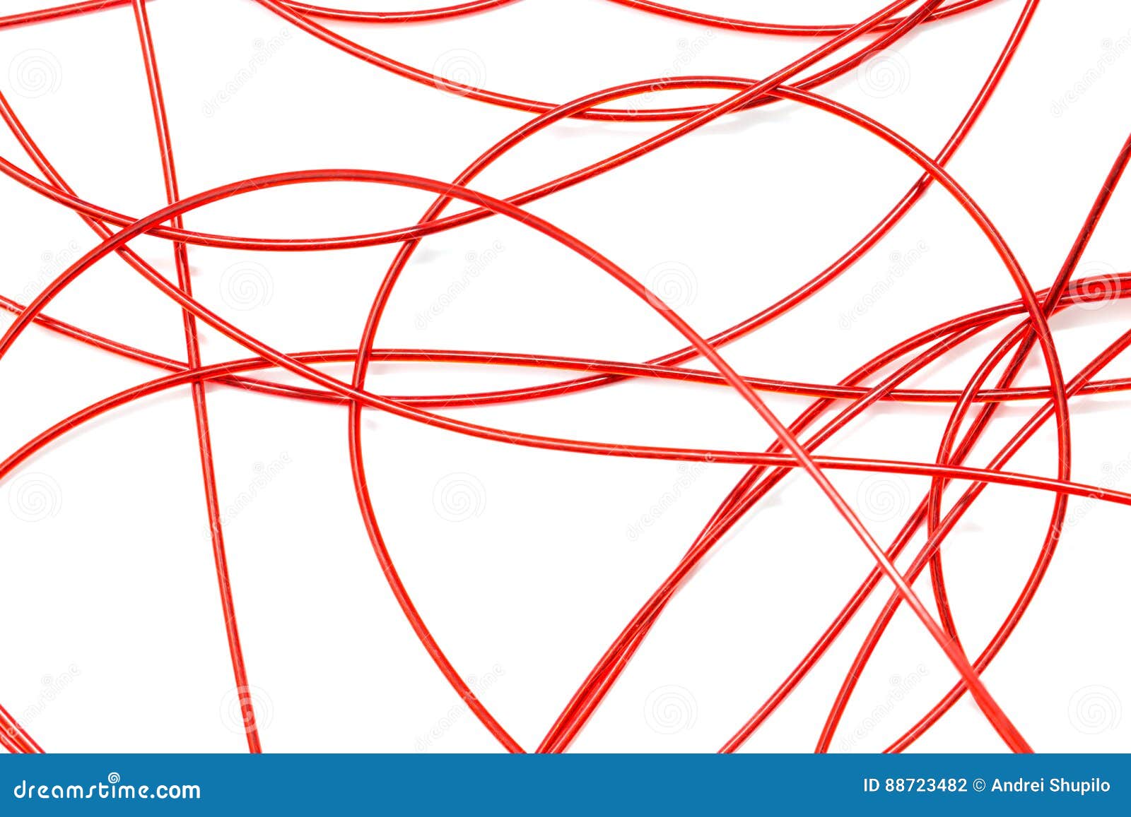 Red Wire on a White Background Stock Photo - Image of data, abstract ...