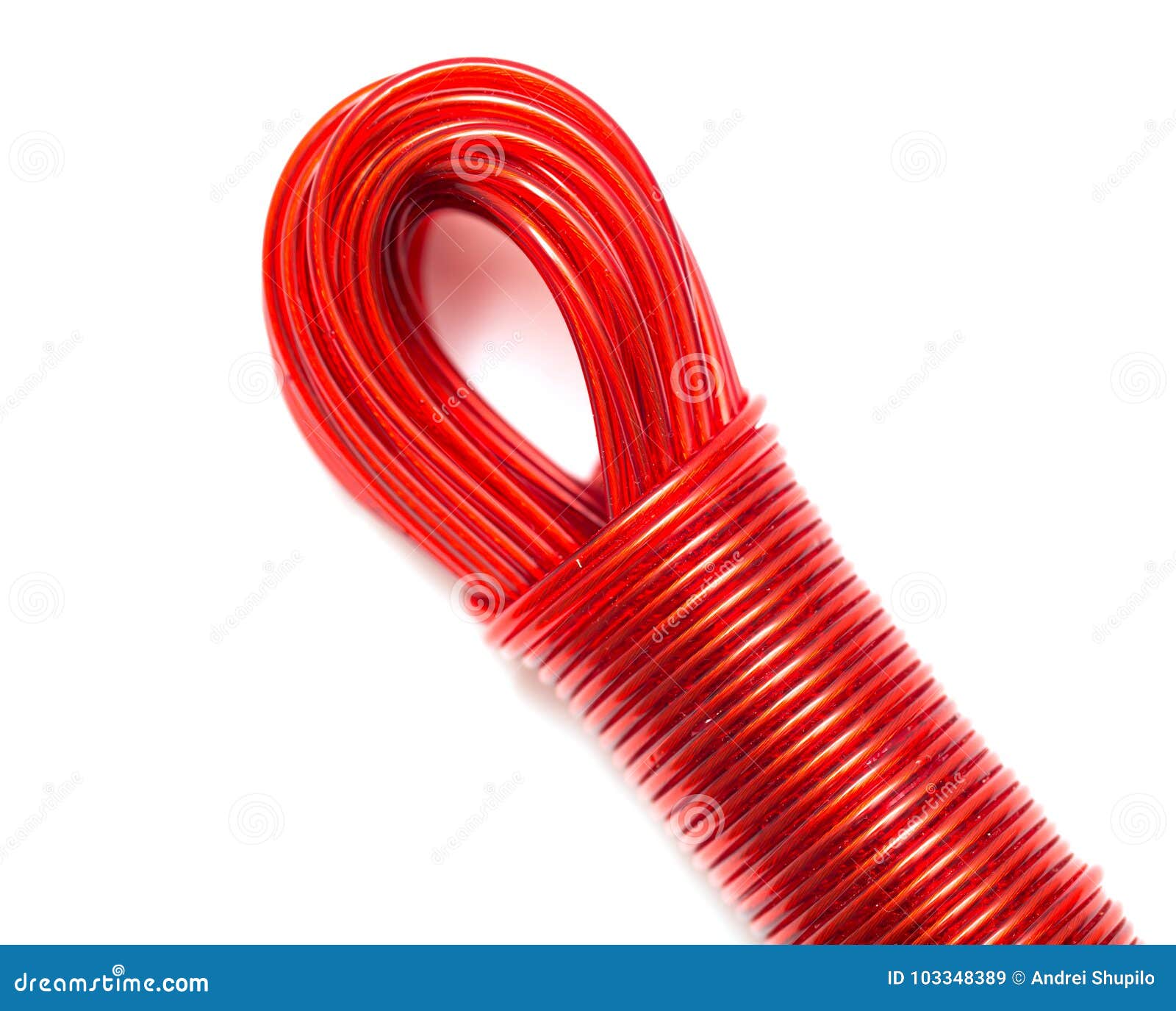 Red Wire on a White Background Stock Image - Image of plastic, electric ...