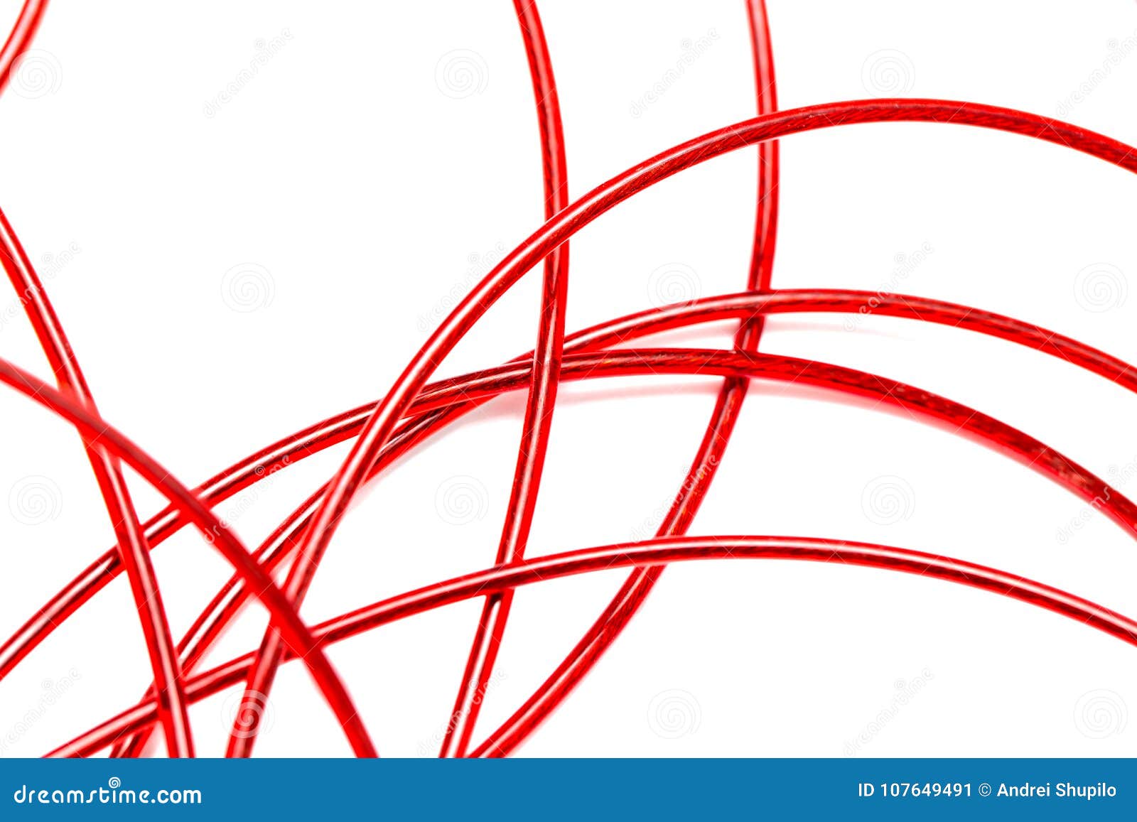 Red Wire on a White Background Stock Image - Image of energy ...