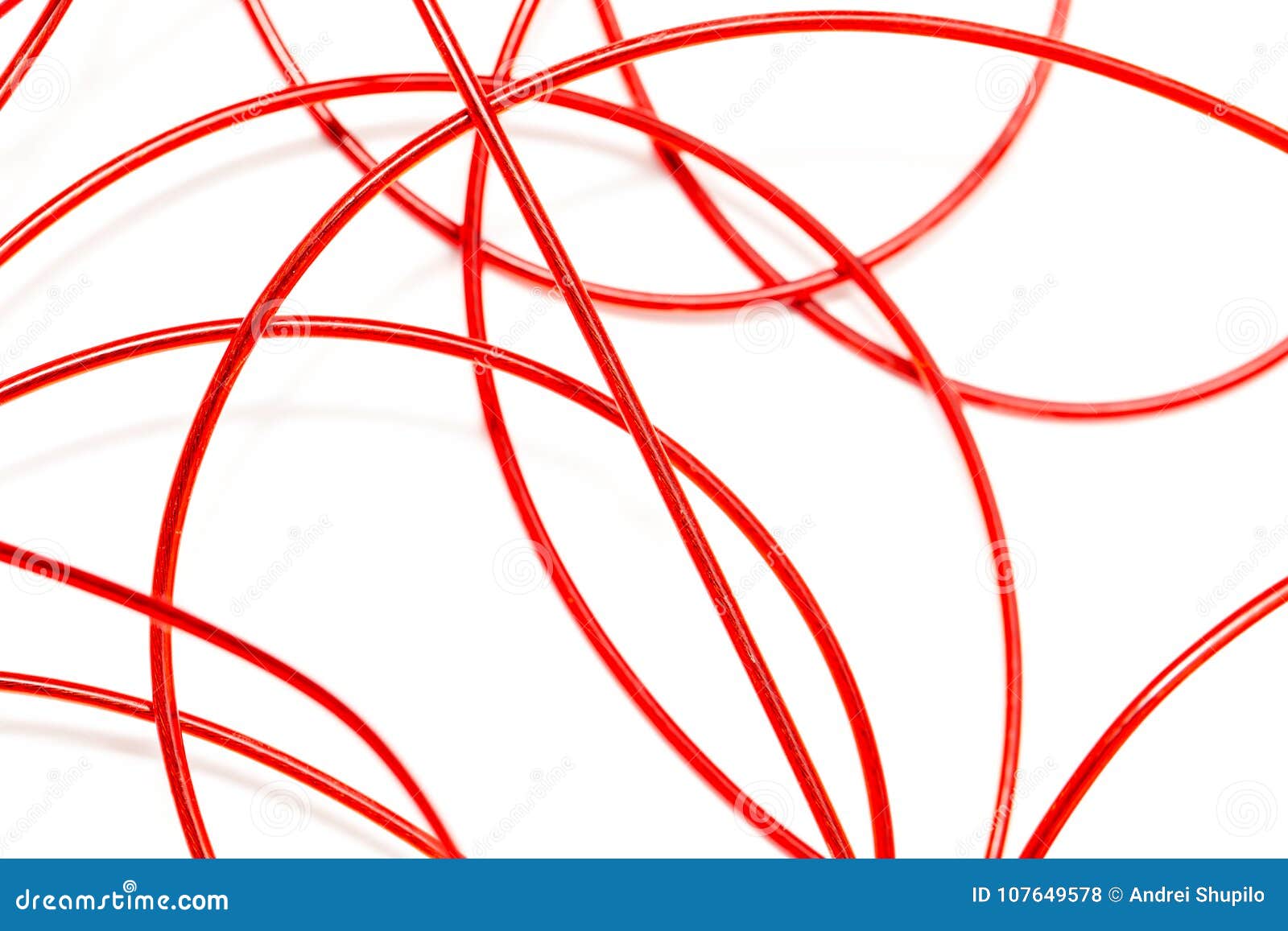 Red Wire on a White Background Stock Photo - Image of background, bunch ...