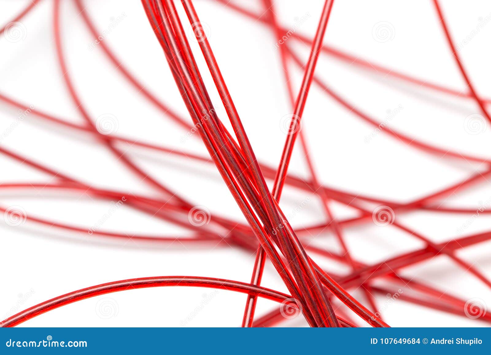Red Wire on a White Background Stock Photo - Image of supply, isolated ...