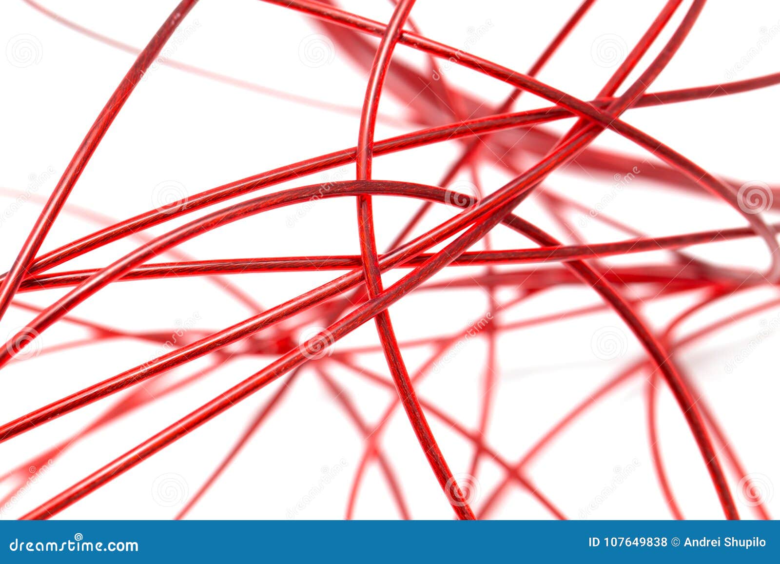 Red Wire on a White Background Stock Photo - Image of copper ...