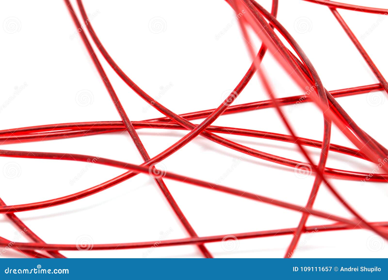 Red Wire on a White Background Stock Image - Image of power, line ...