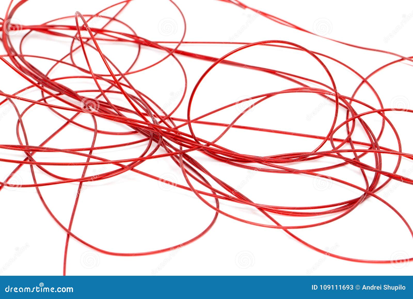 Red Wire on a White Background Stock Image - Image of electricity ...