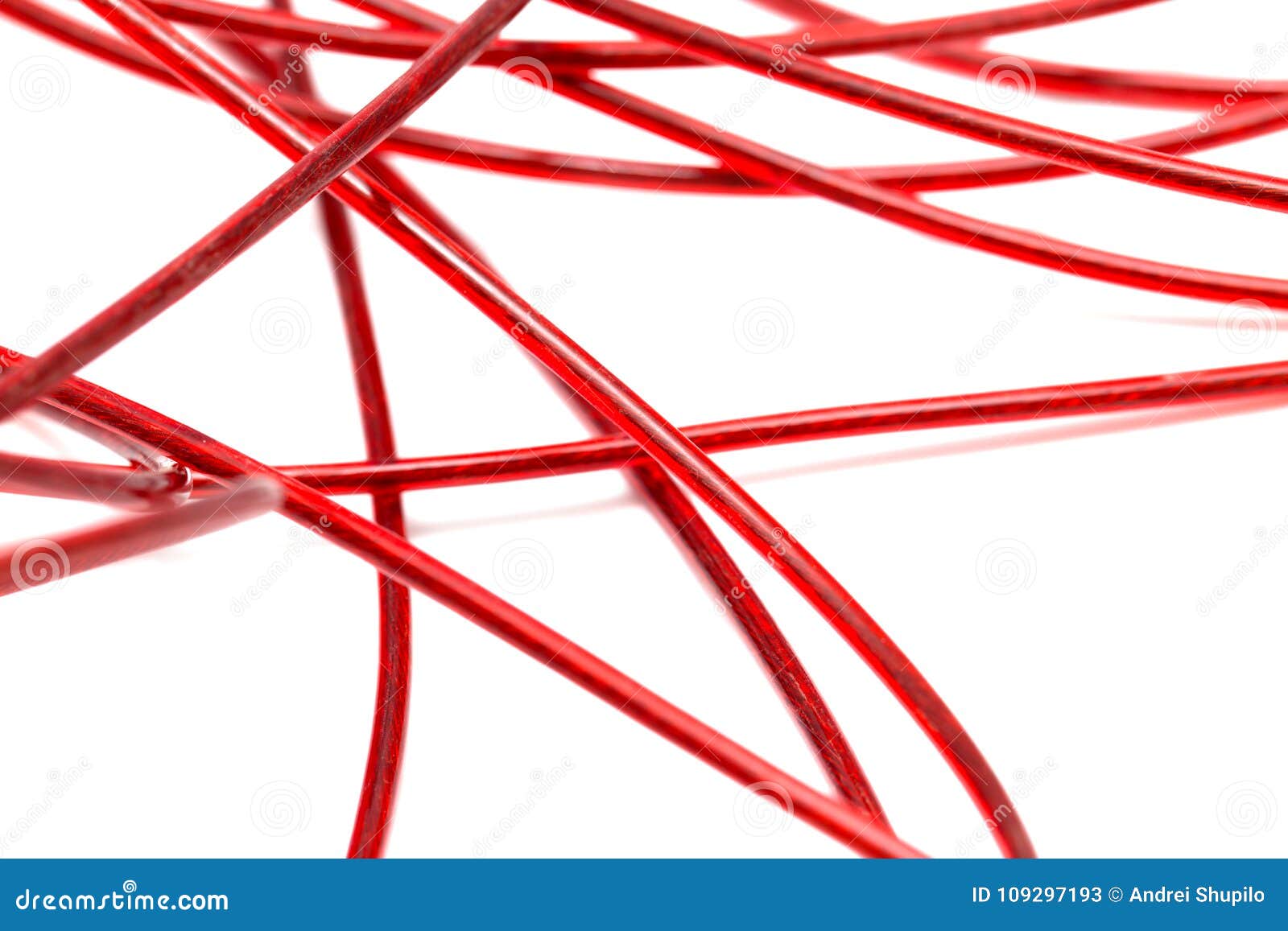 Red Wire on a White Background Stock Image - Image of connection ...