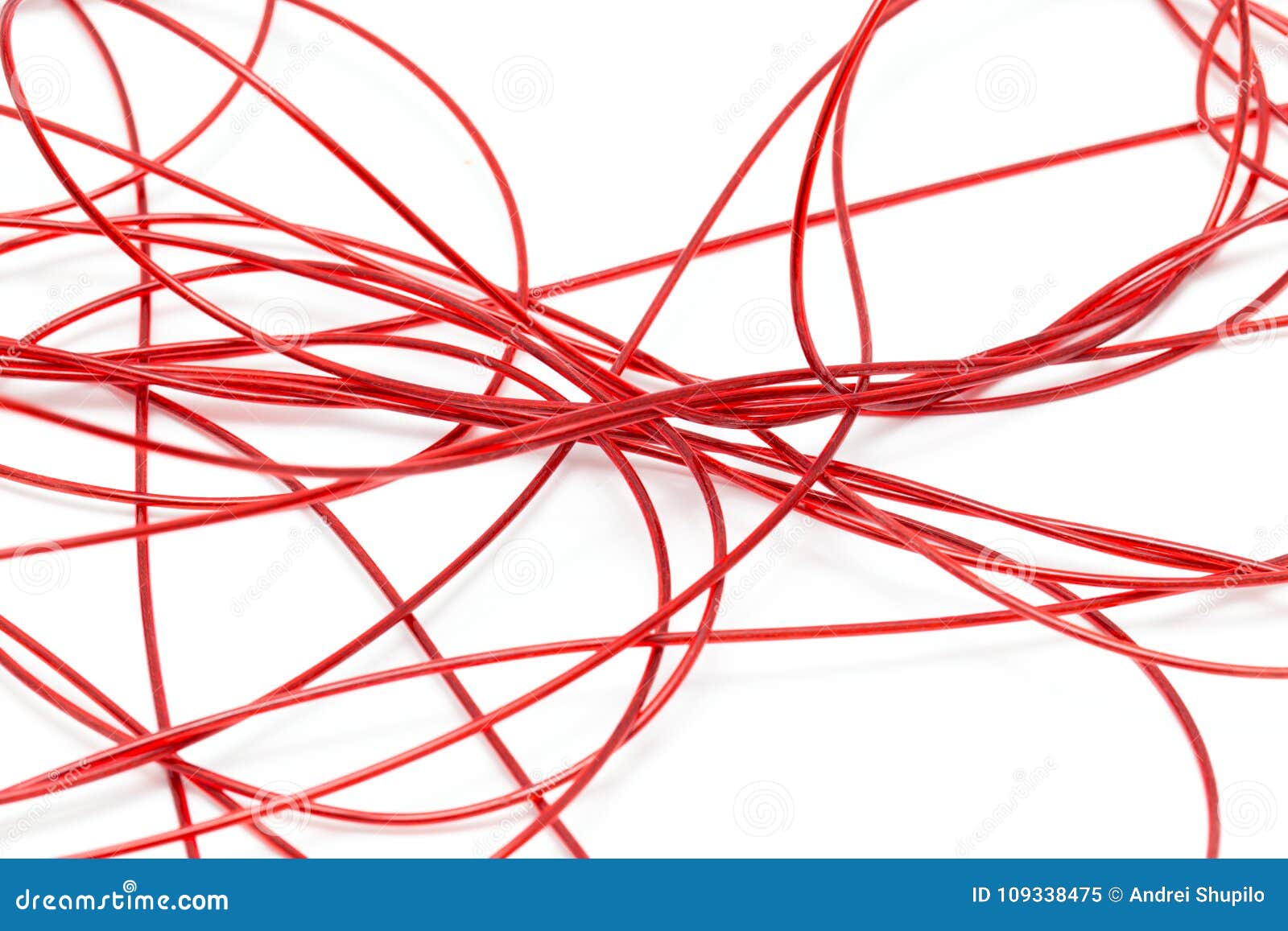 Red Wire on a White Background Stock Image - Image of line, electrical ...