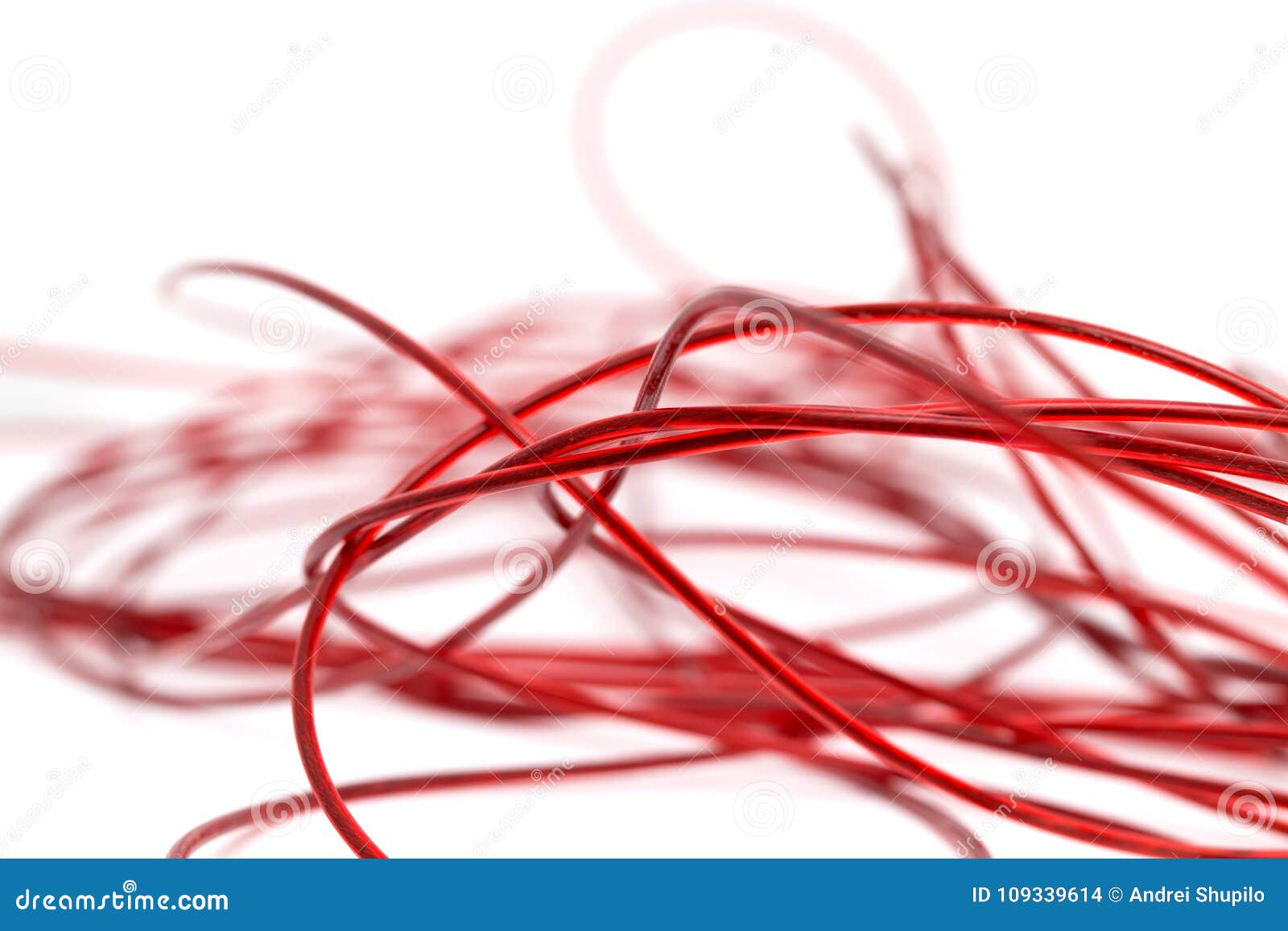 Red Wire on a White Background Stock Photo - Image of cable, conductor ...