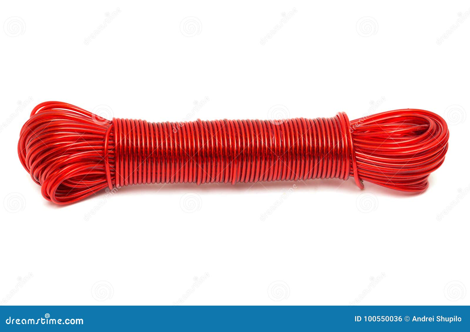 Red Wire on a White Background . Stock Photo - Image of technology ...