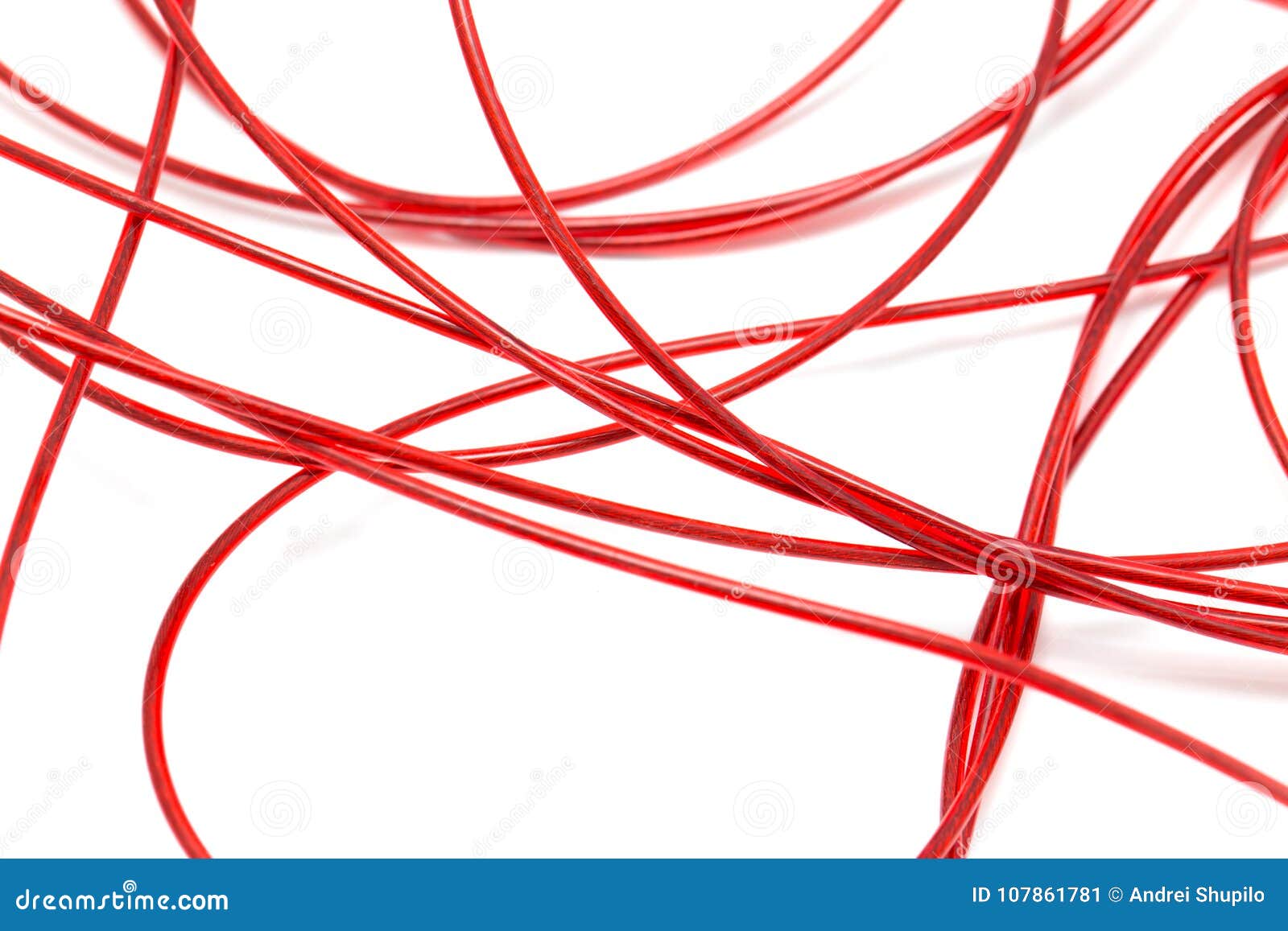 Red Wire on a White Background Stock Image - Image of conductor ...