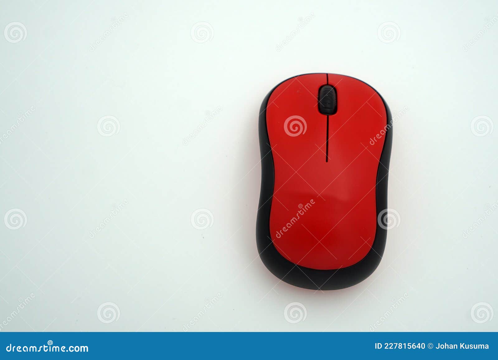 Red wireless optical mouse stock photo. Image of close - 227815640