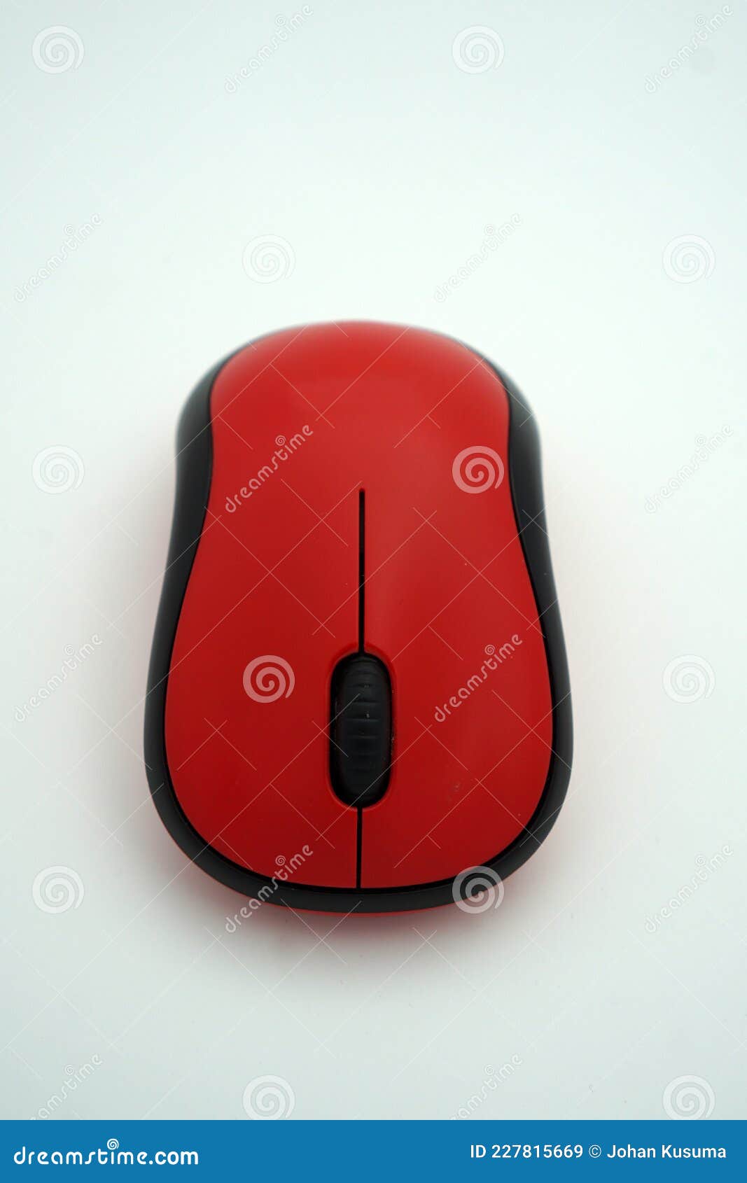 Red wireless optical mouse stock image. Image of button - 227815669