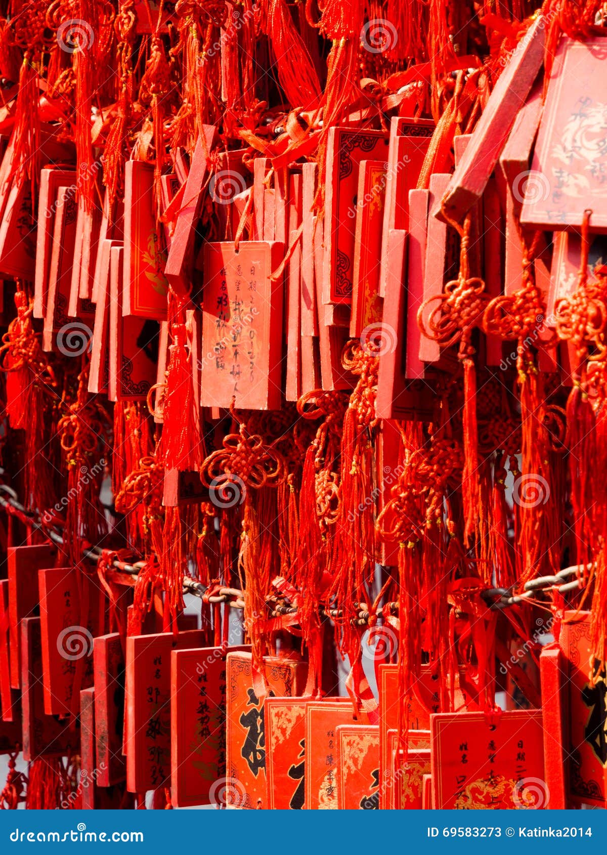 Red Wishing Tablets for Good Luck Stock Image - Image of wishing ...