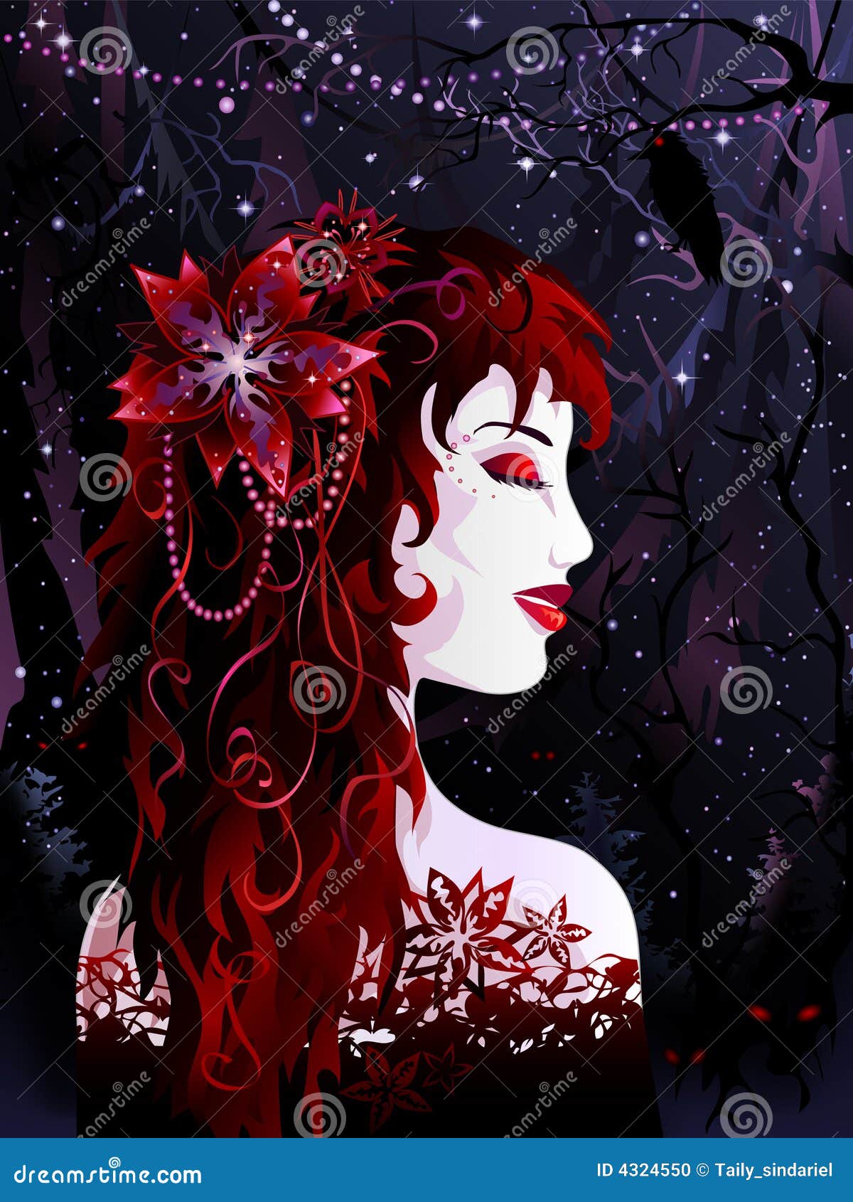 Red witch stock vector. Illustration of forest, clip, graphic - 4324550