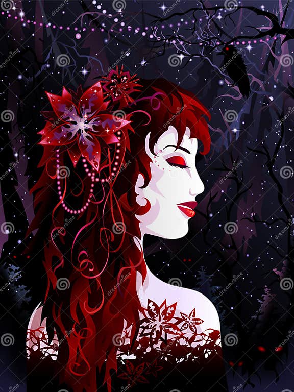 Red witch stock vector. Illustration of forest, clip, graphic - 4324550