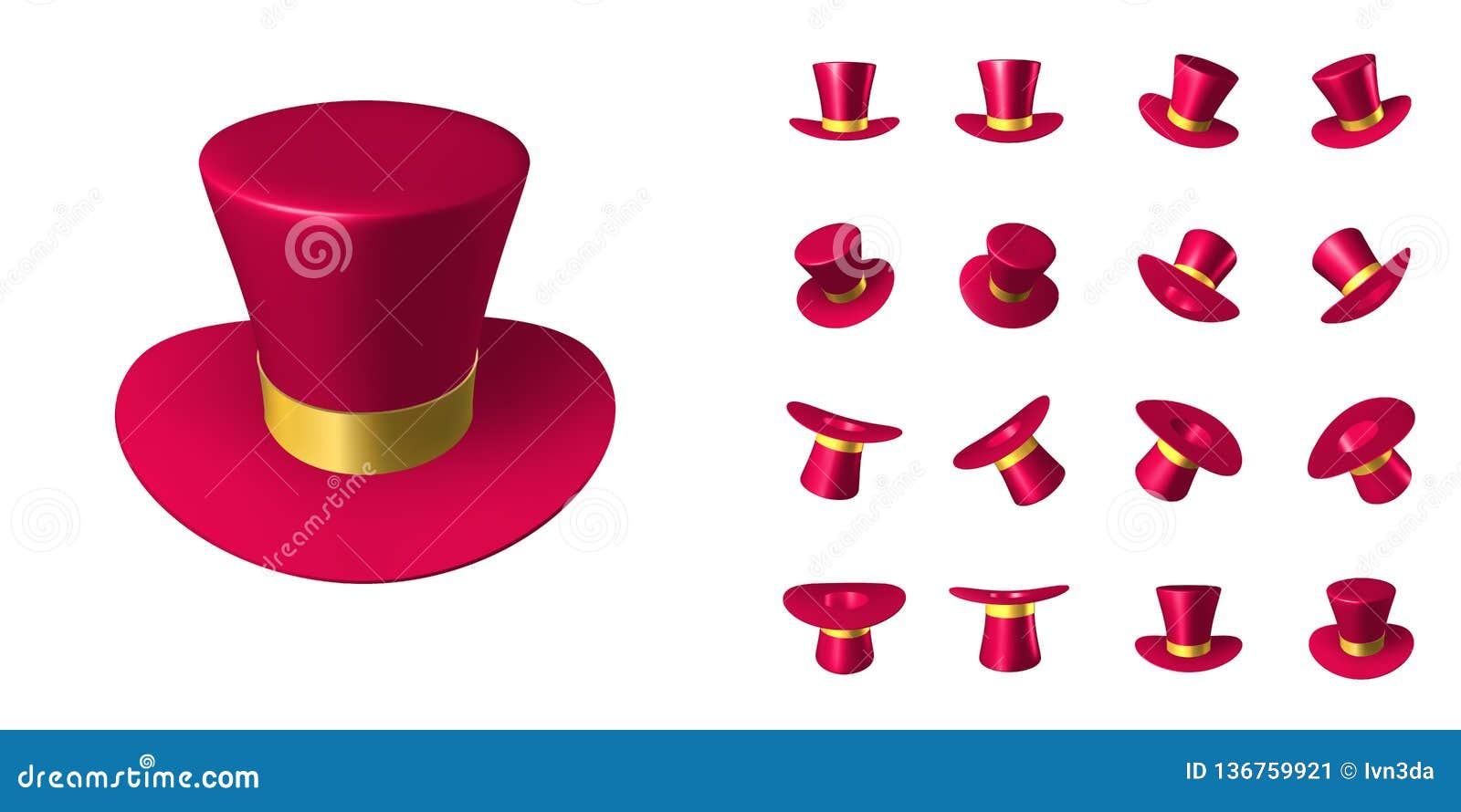 Red Wizard Cap with Gold Ribbon Stock Vector - Illustration of ...