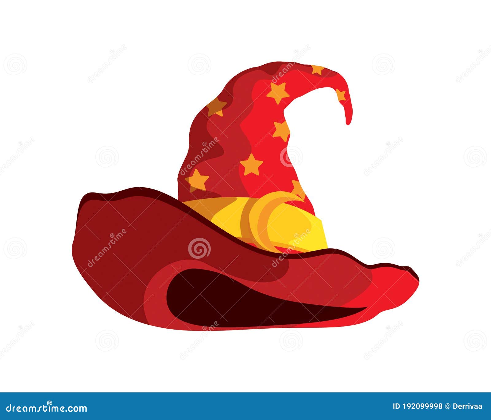 Red Wizard Hat with Stars Symbol Included Illustration Stock Vector ...