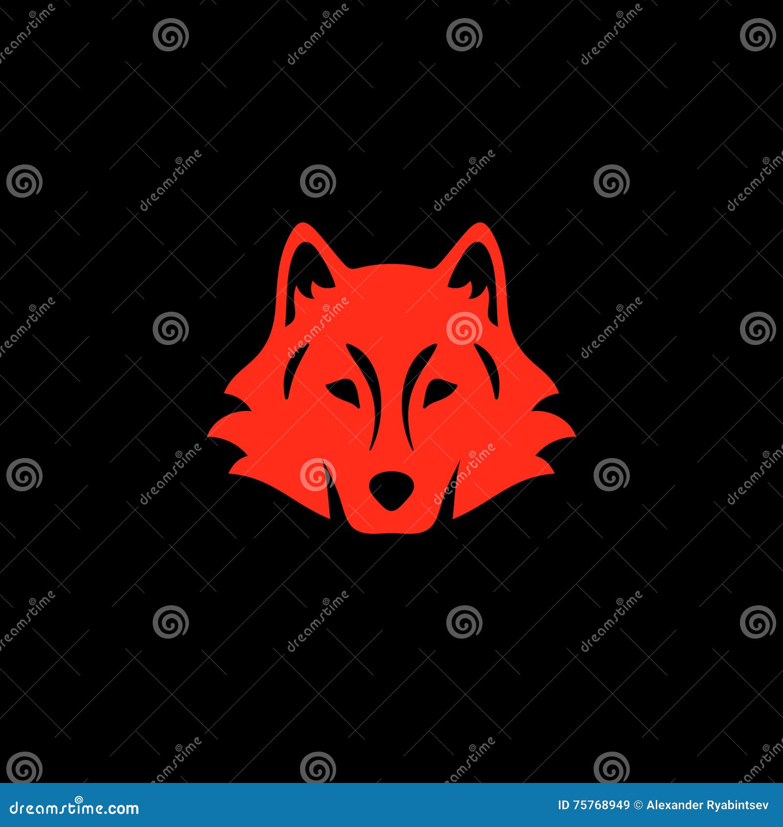 Red Wolf Icon. Vector Illustration Stock Illustration - Illustration of ...