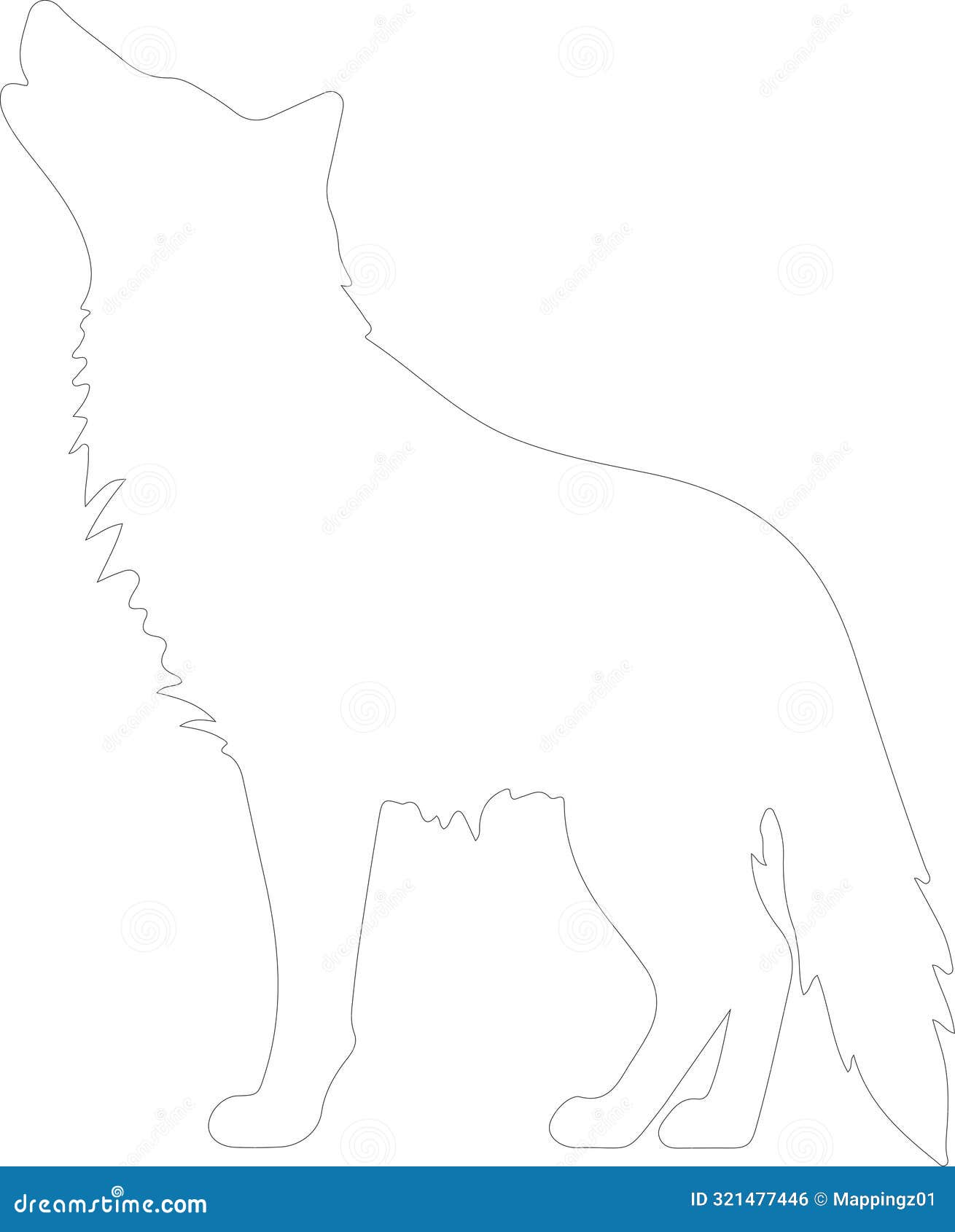 Red Wolf Outline Silhouette Generative Ai Stock Vector - Illustration ...