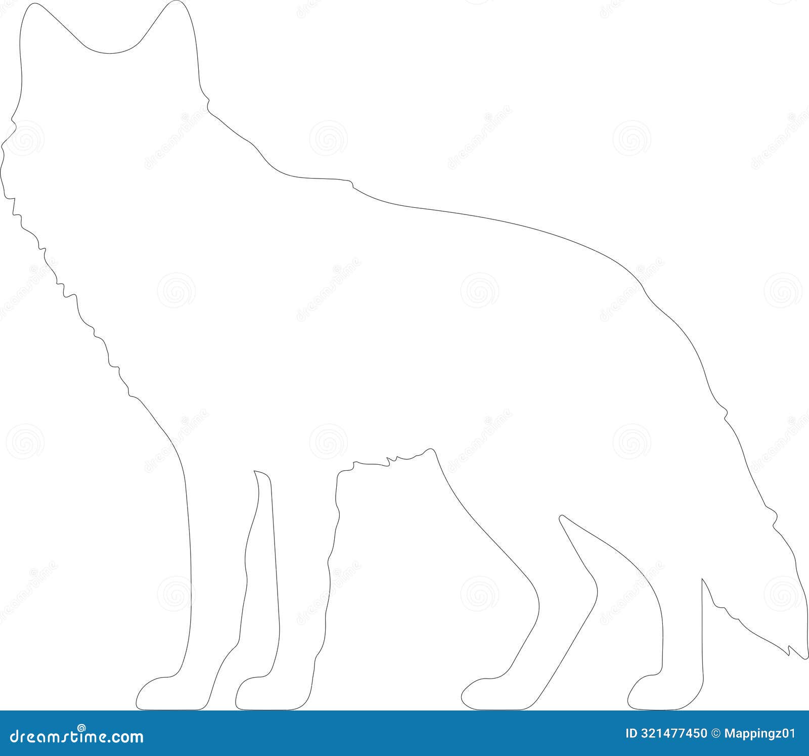 Red Wolf Outline Silhouette Generative Ai Stock Vector - Illustration ...