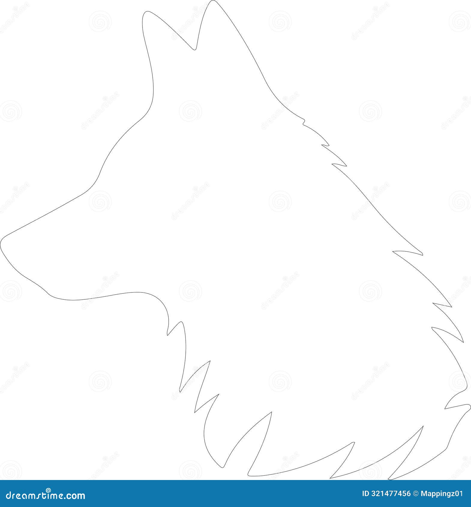 Red Wolf Outline Silhouette Generative Ai Stock Vector - Illustration ...