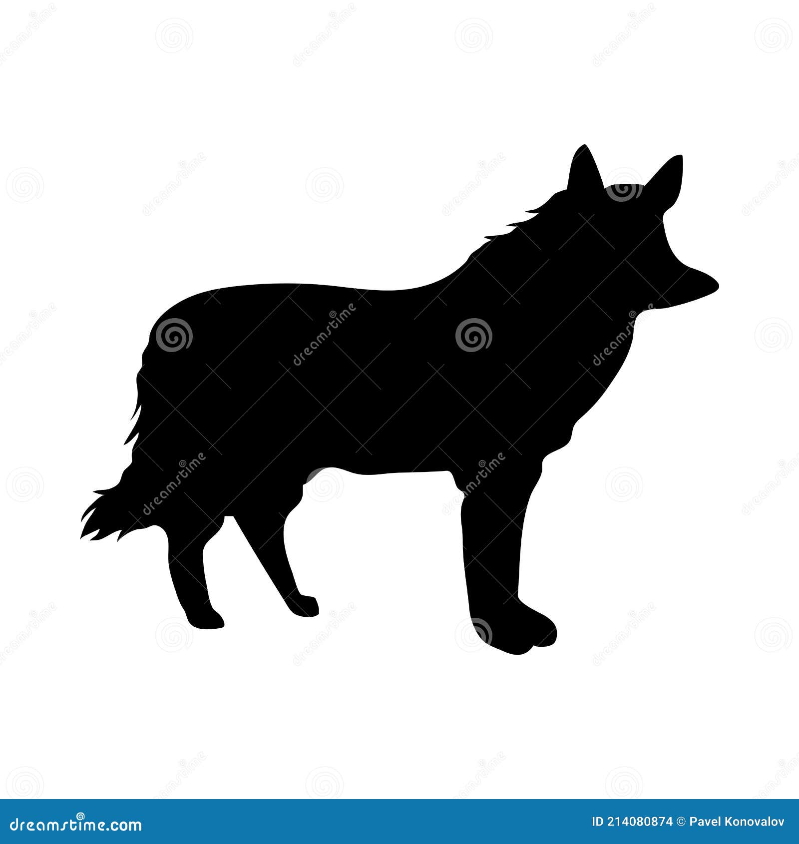 Red Wolf Silhouette stock vector. Illustration of emblem - 214080874