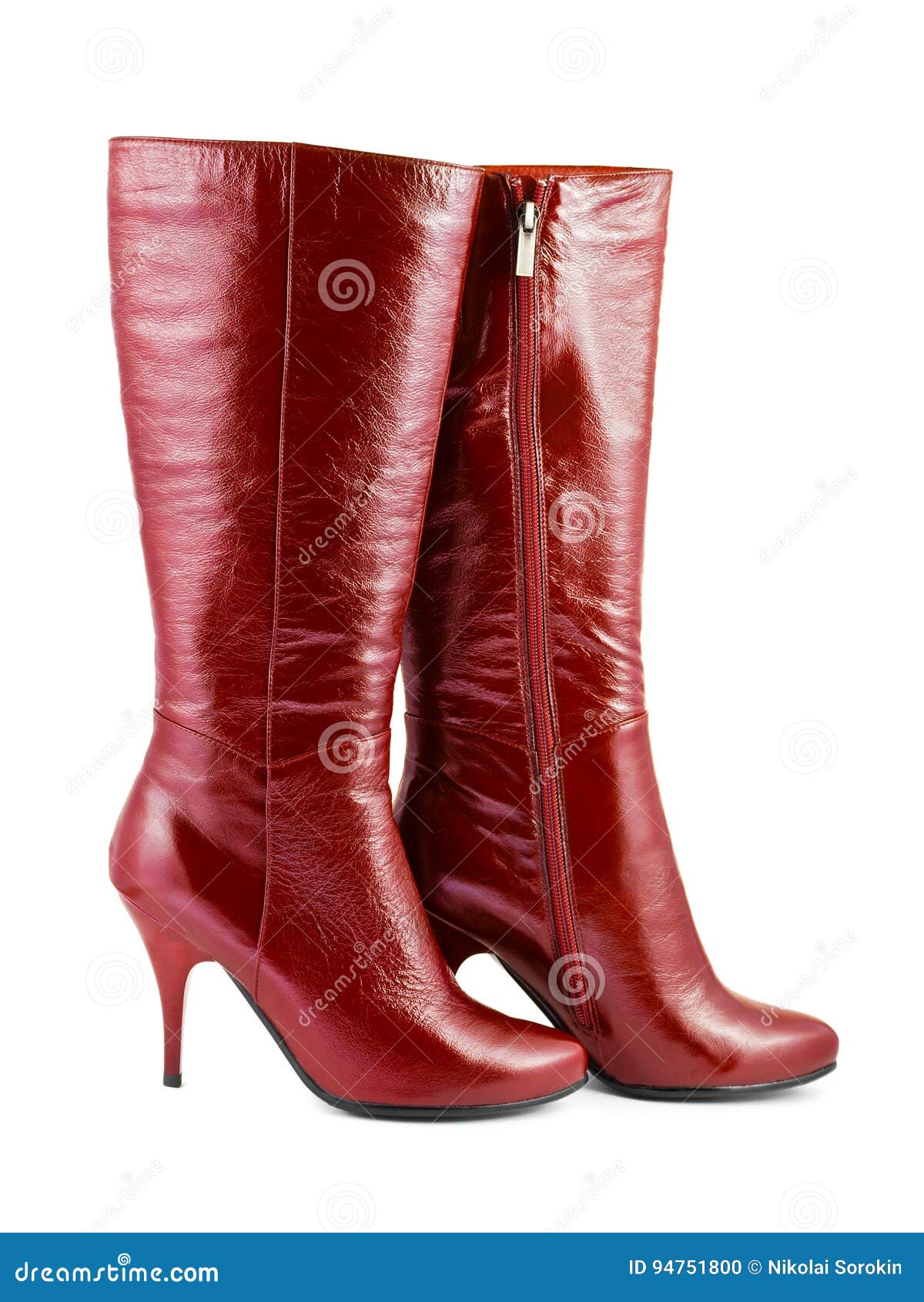 Red woman boots stock photo. Image of accessory, human - 94751800