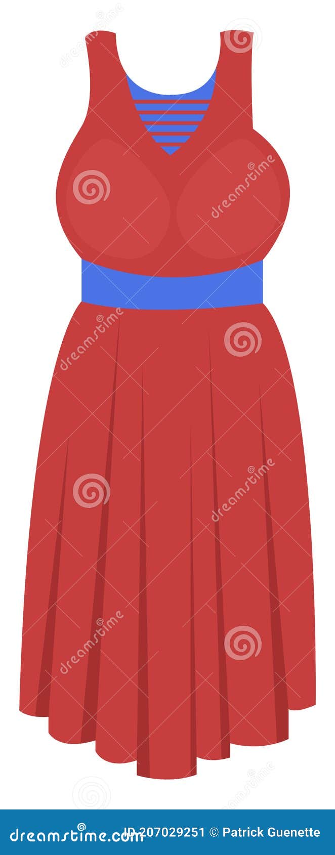 Red Woman Dress, Illustration, Vector Stock Vector - Illustration of ...