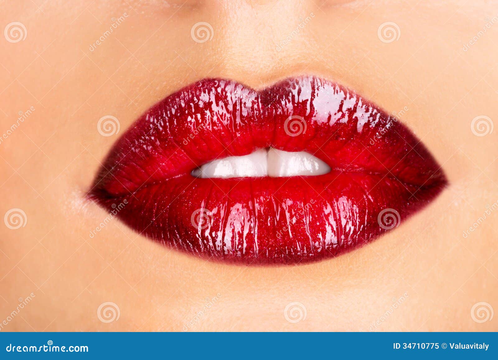 Red woman s lips stock image. Image of fashion, caucasian - 34710775
