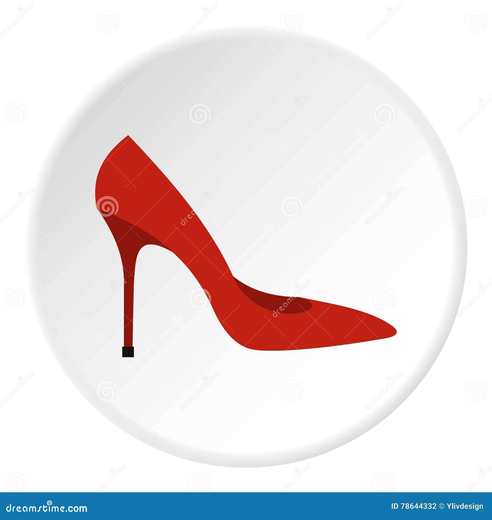 Red Woman Shoe Icon, Flat Style Stock Vector - Illustration of bright ...