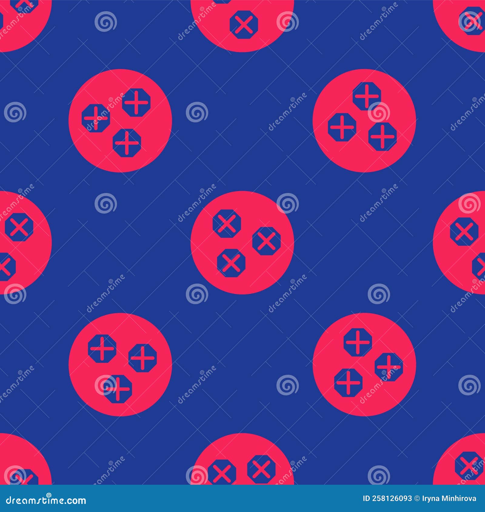 Red Wonton Icon Isolated Seamless Pattern on Blue Background. Chinese ...