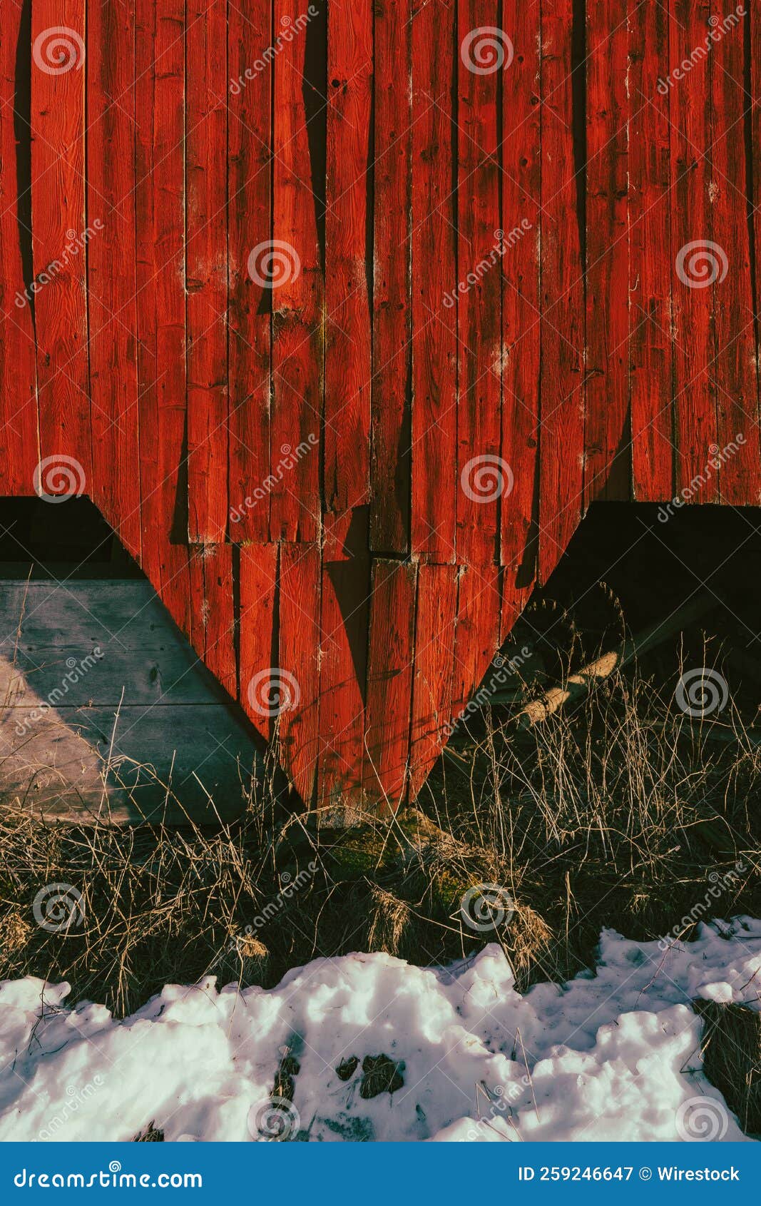 Red wooden barn wall stock image. Image of vestby, vevegg - 259246647
