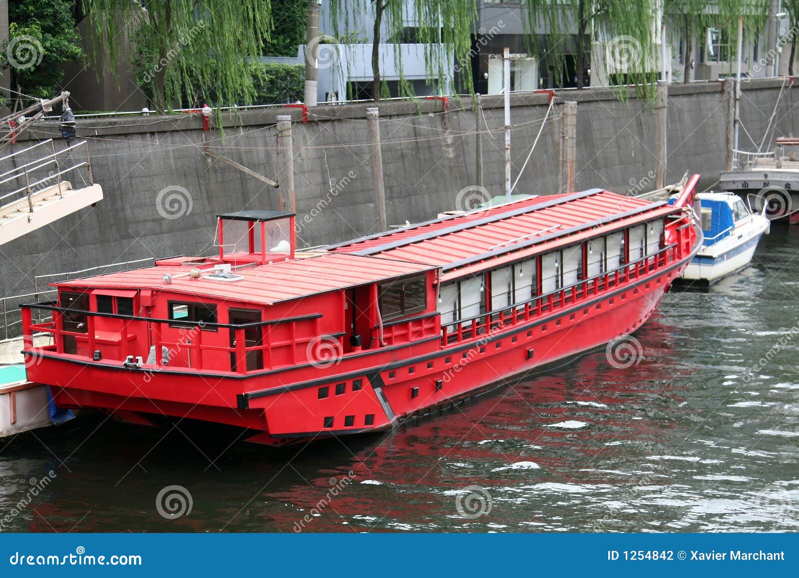 Red wooden boat stock photo. Image of water, river, navigation - 1254842