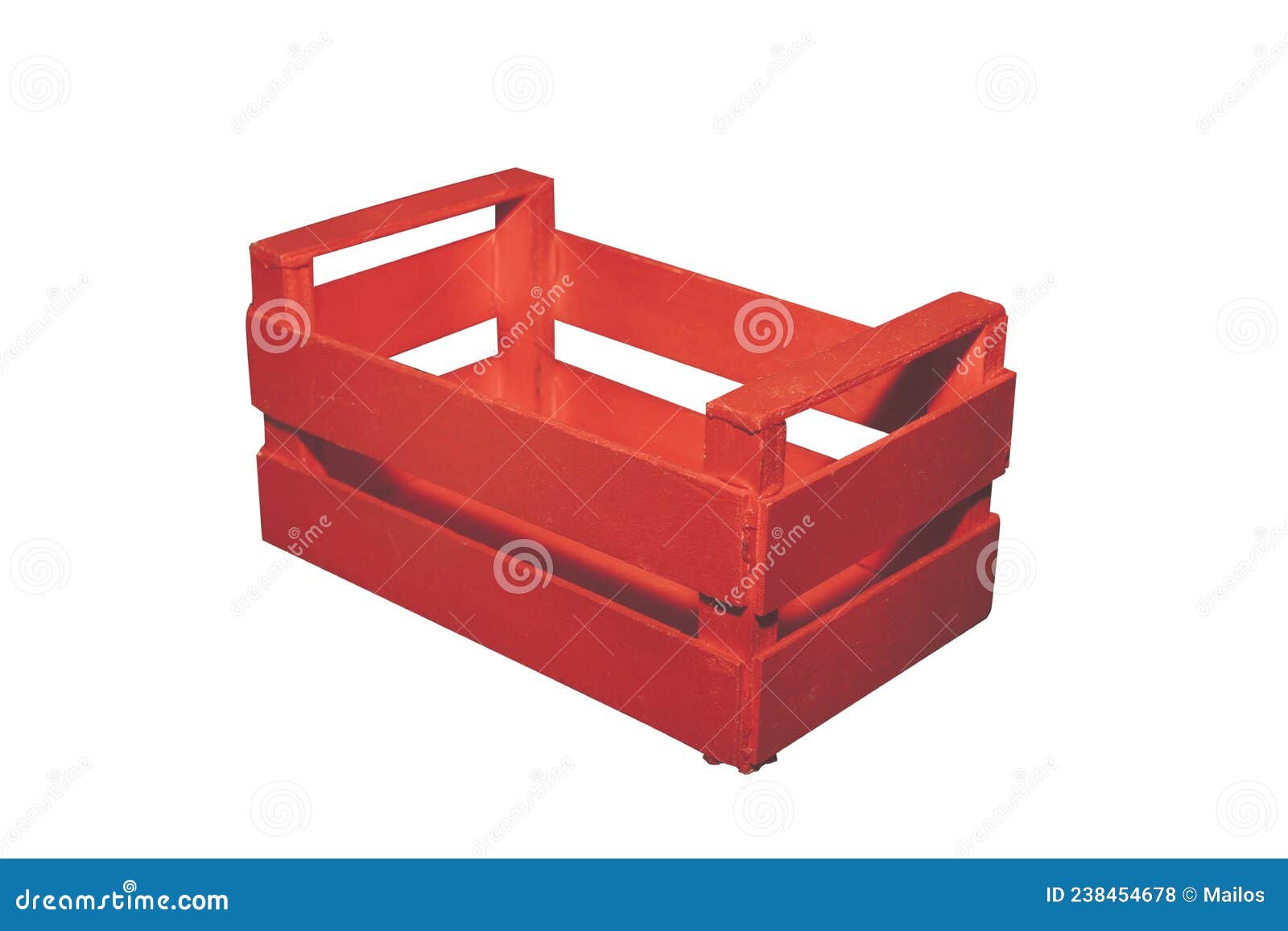 Red Wooden Box Isolated on White Stock Photo - Image of white, wood ...