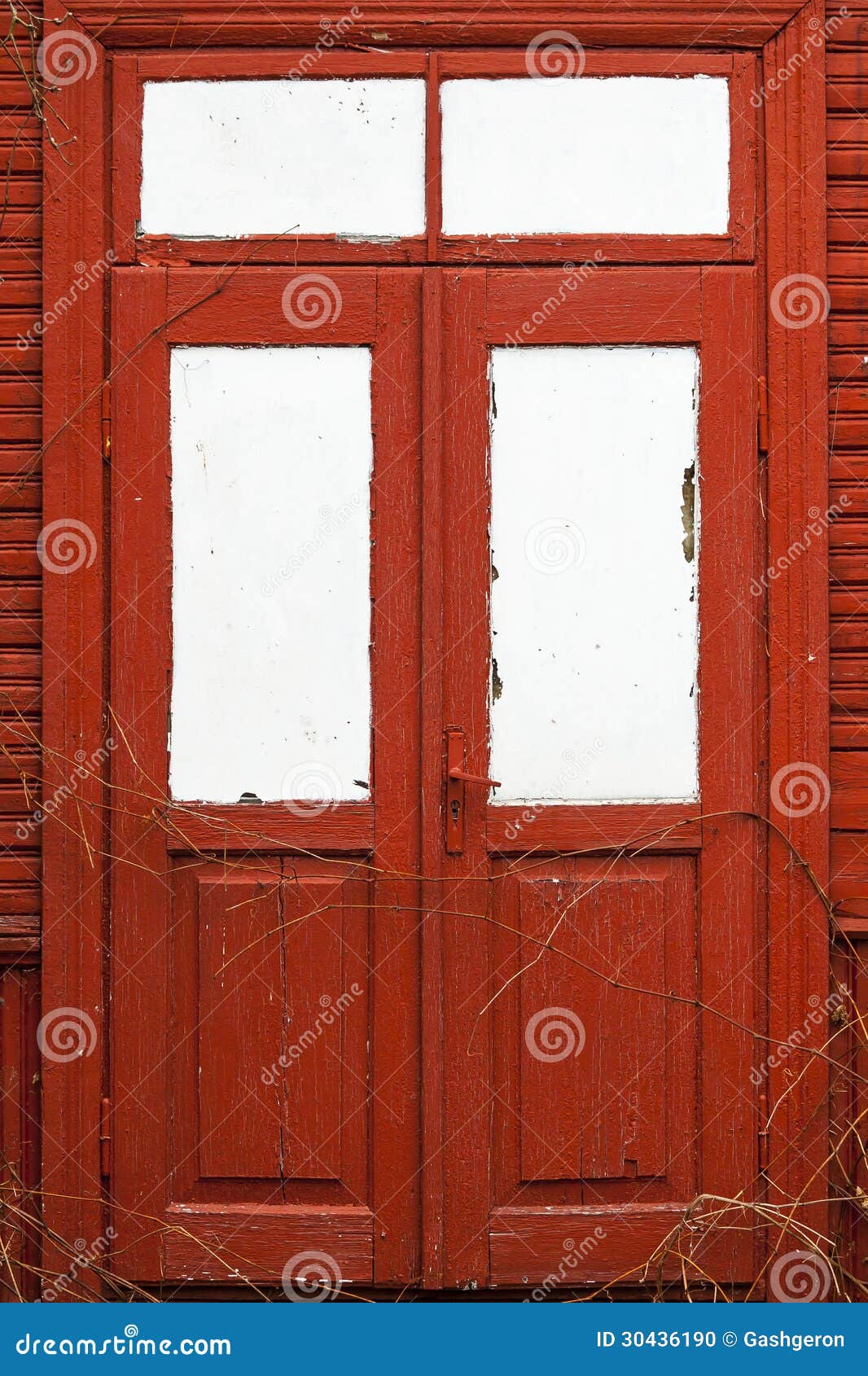 Red wooden door. stock photo. Image of wooden, secret - 30436190