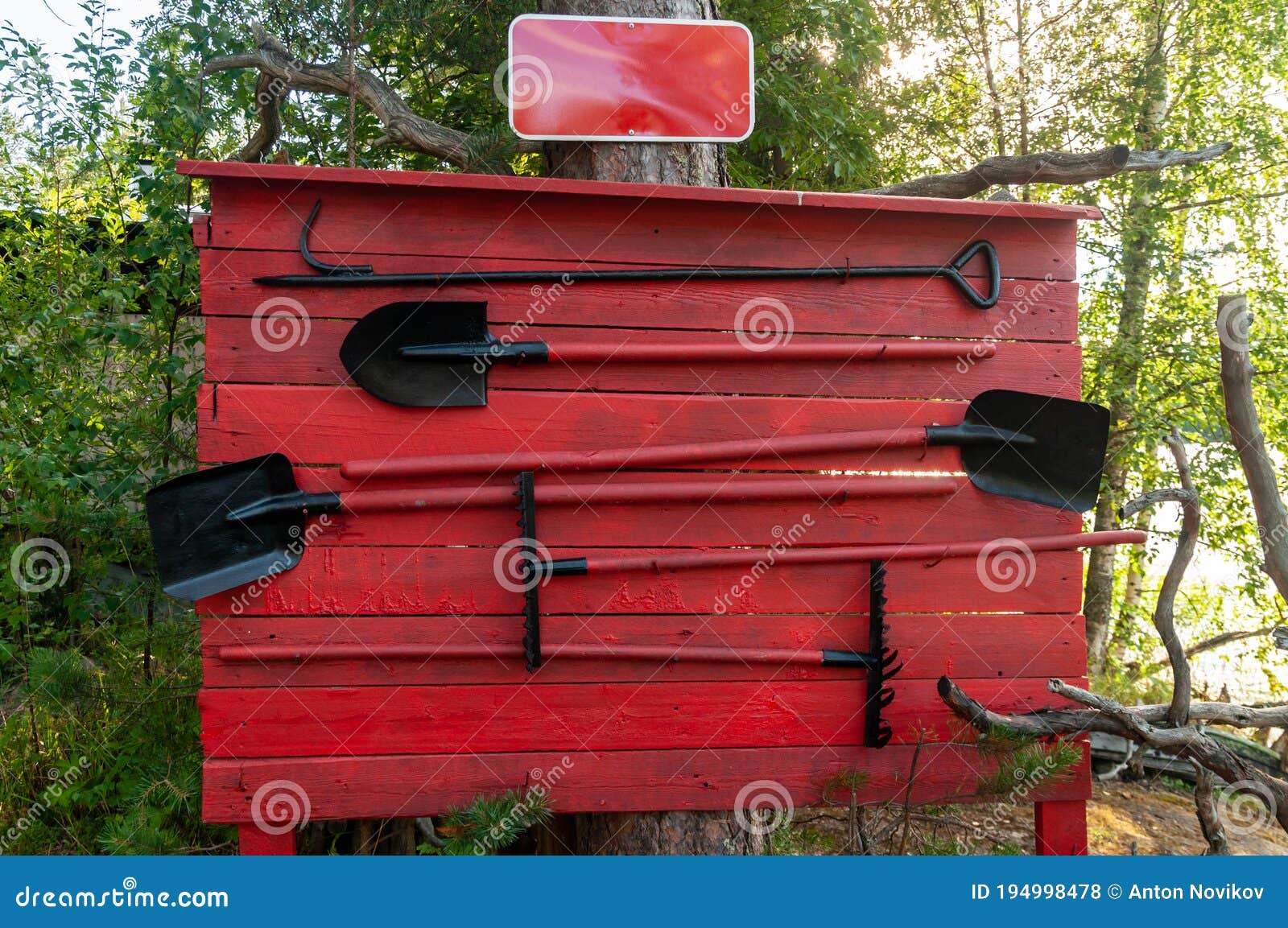 Fire Shield With Fire Extinguishing Tools. Royalty-Free Stock Image ...