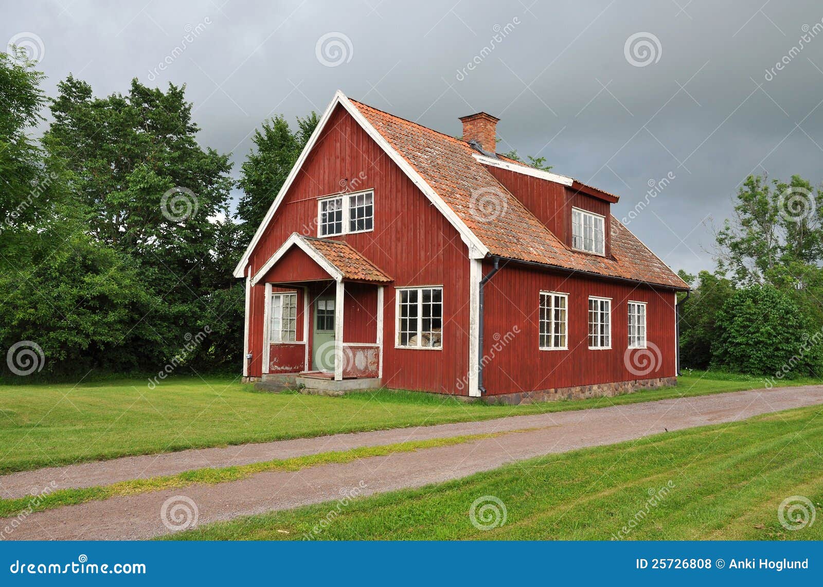 Red wooden house stock photo. Image of idyllic, lifestyle - 25726808