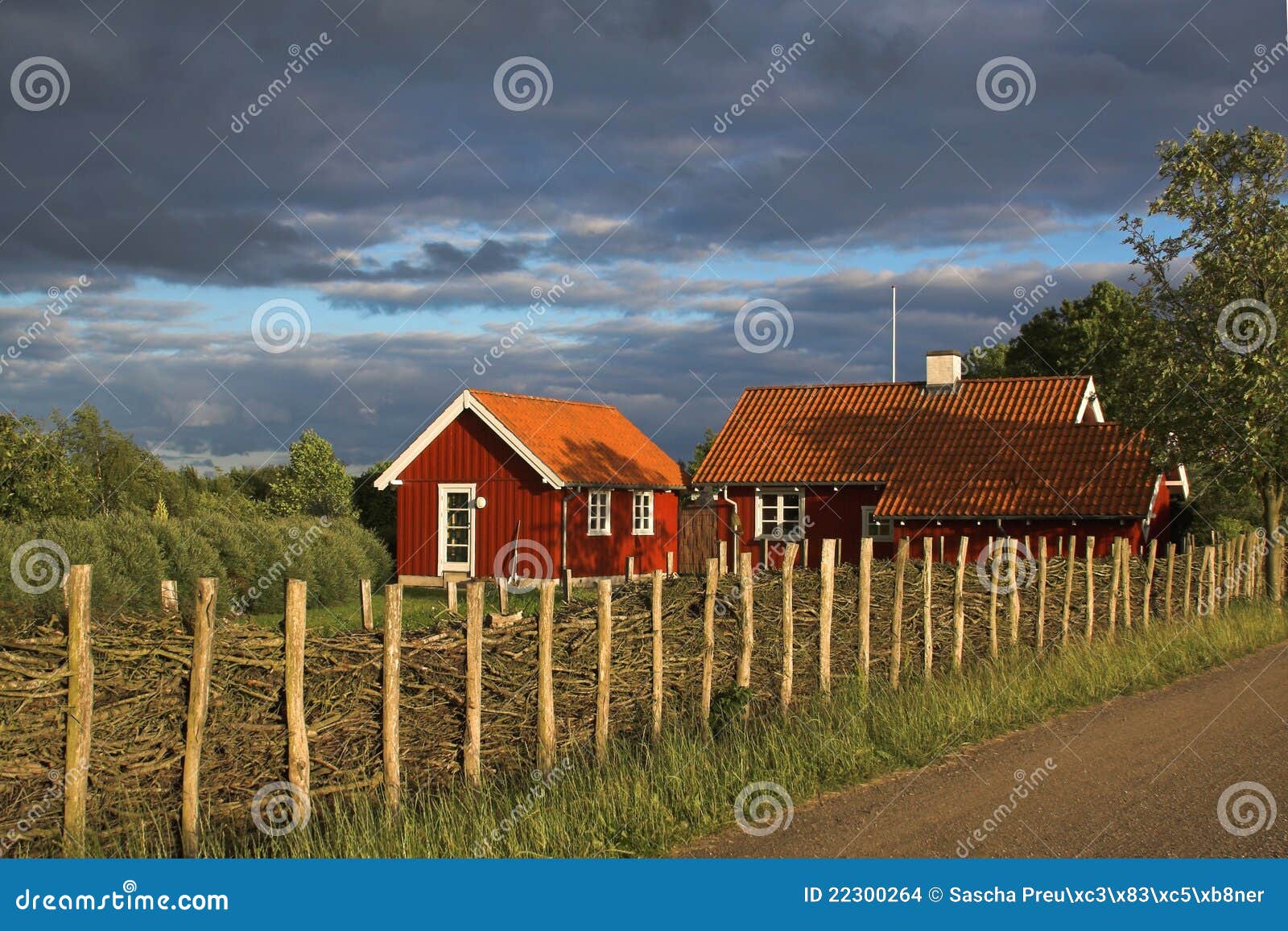 Red wooden houses stock photo. Image of home, comfortably - 22300264