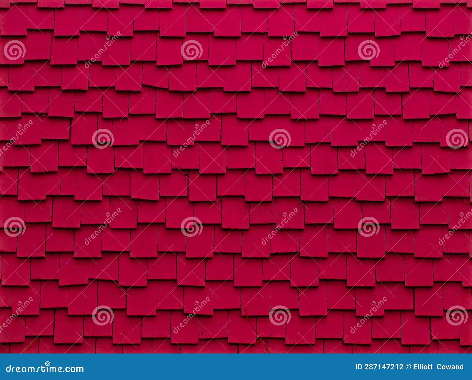 Red Wooden Shingles with a Scalloped Pattern Stock Photo - Image of ...