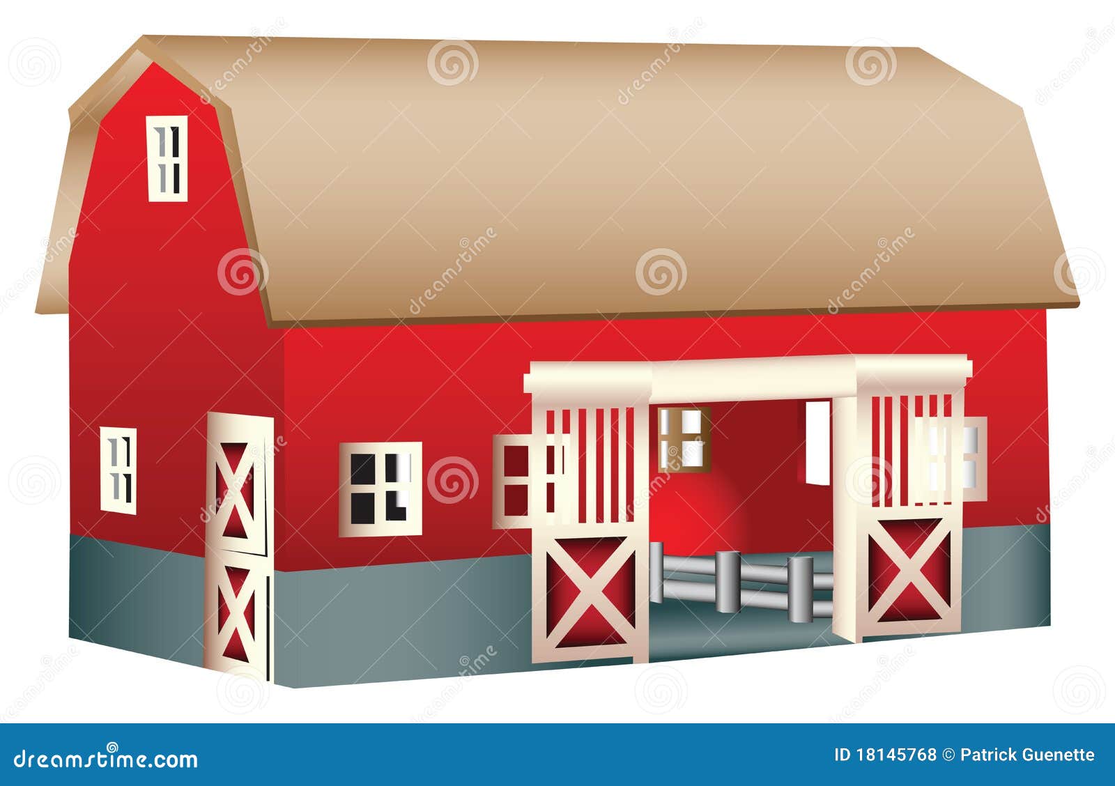 Red wooden toy barn stock vector. Illustration of nostalgia - 18145768