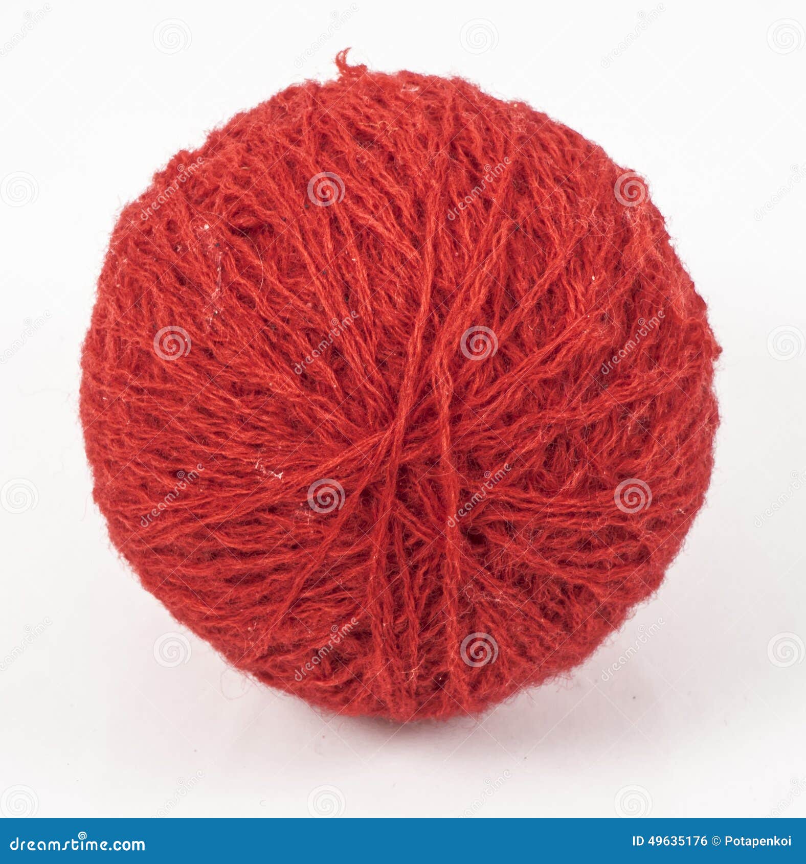 Red wool ball stock photo. Image of coil, needlework - 49635176
